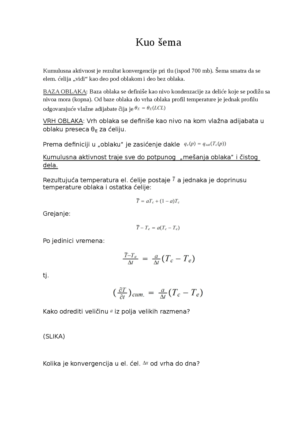 Numericko modeliranje atmosfere | Rezime' predlog Numerička analiza - Docsity