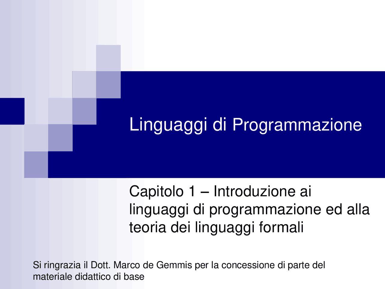 Linguaggi Di Programmazione Docsity