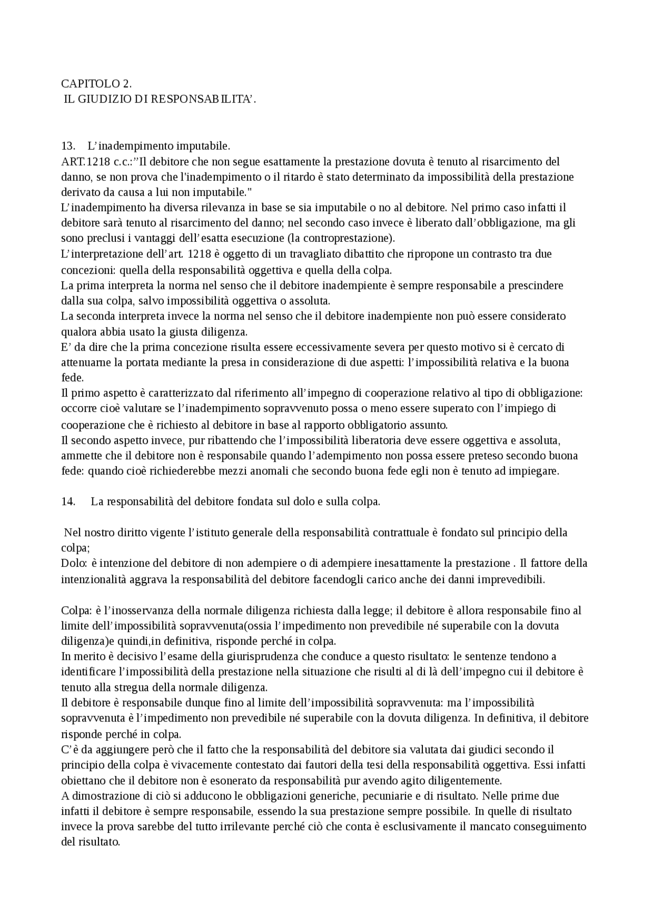Riassunto Diritto Civile Docsity