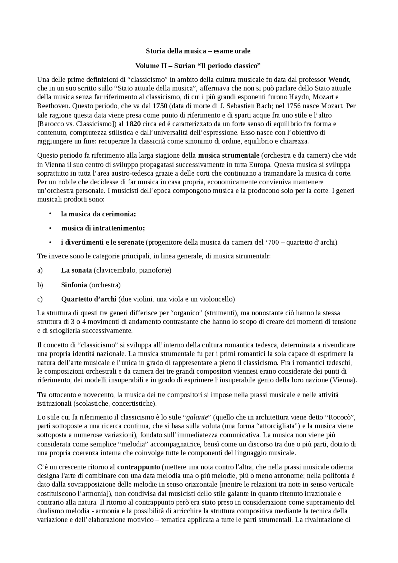 Manuale Di Storia Della Musica Surian Docsity