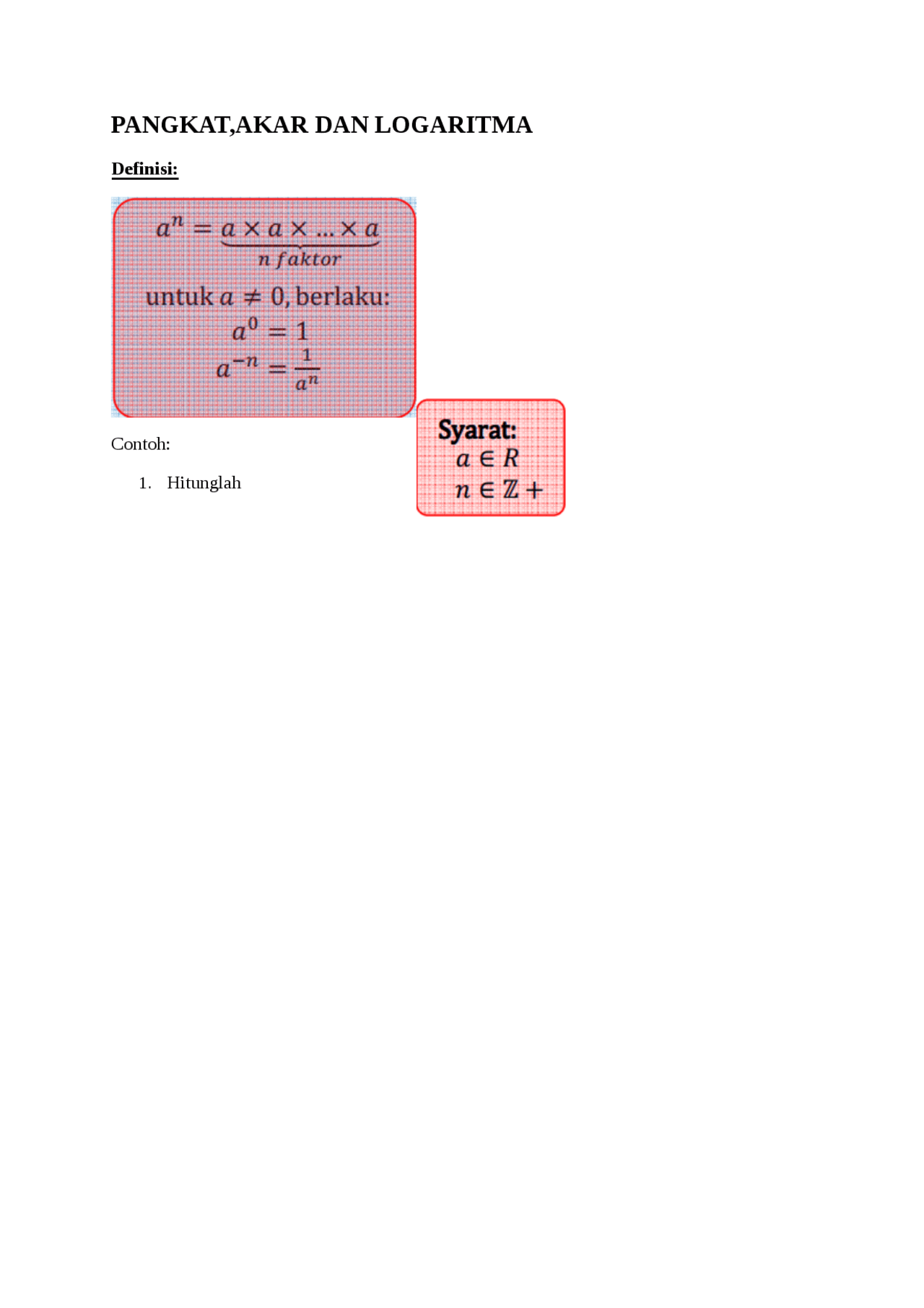 materi tentang pangkat | Lecture notes Mathematics | Docsity