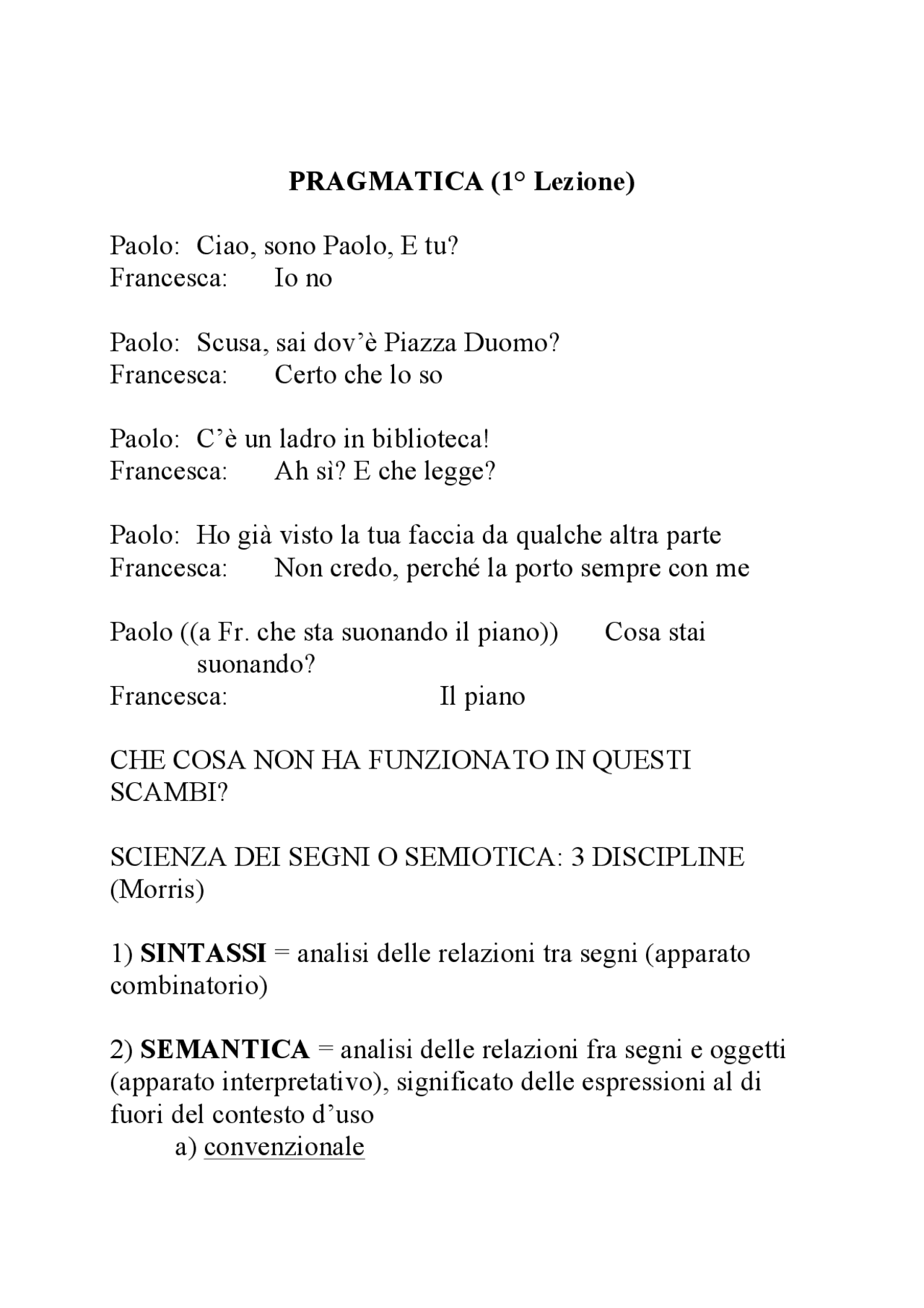 Pragmatica E Comunicazione Docsity