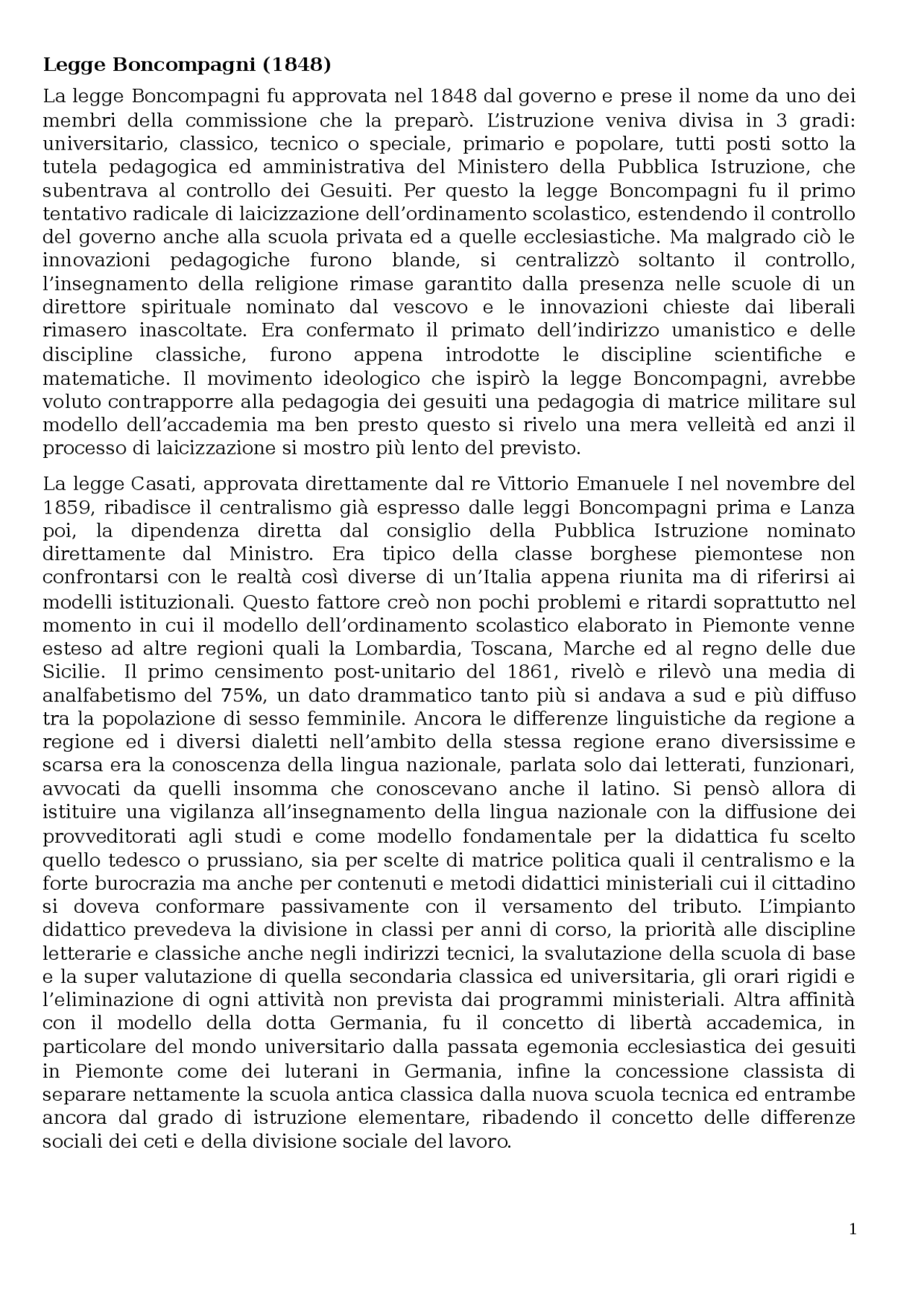 Leggi Riforme Scolastiche Docsity