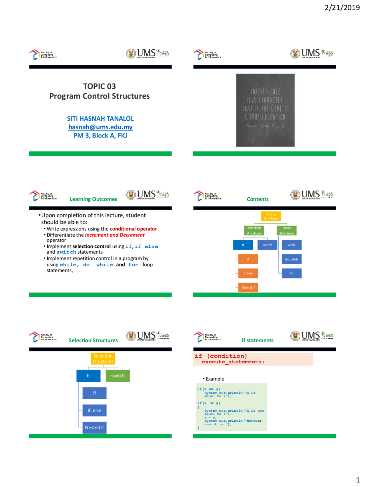 Topic 3 Program Control Structures - Docsity