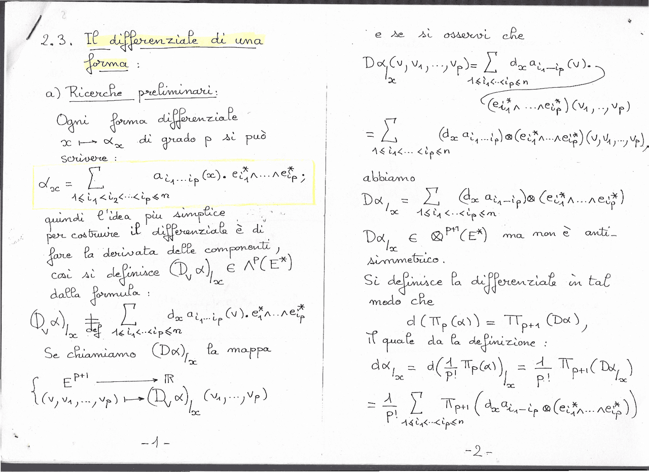 Geometria Forme Differenziali Docsity