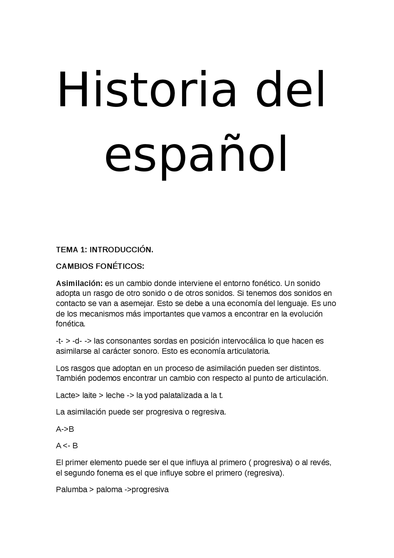 Historia del español - Docsity