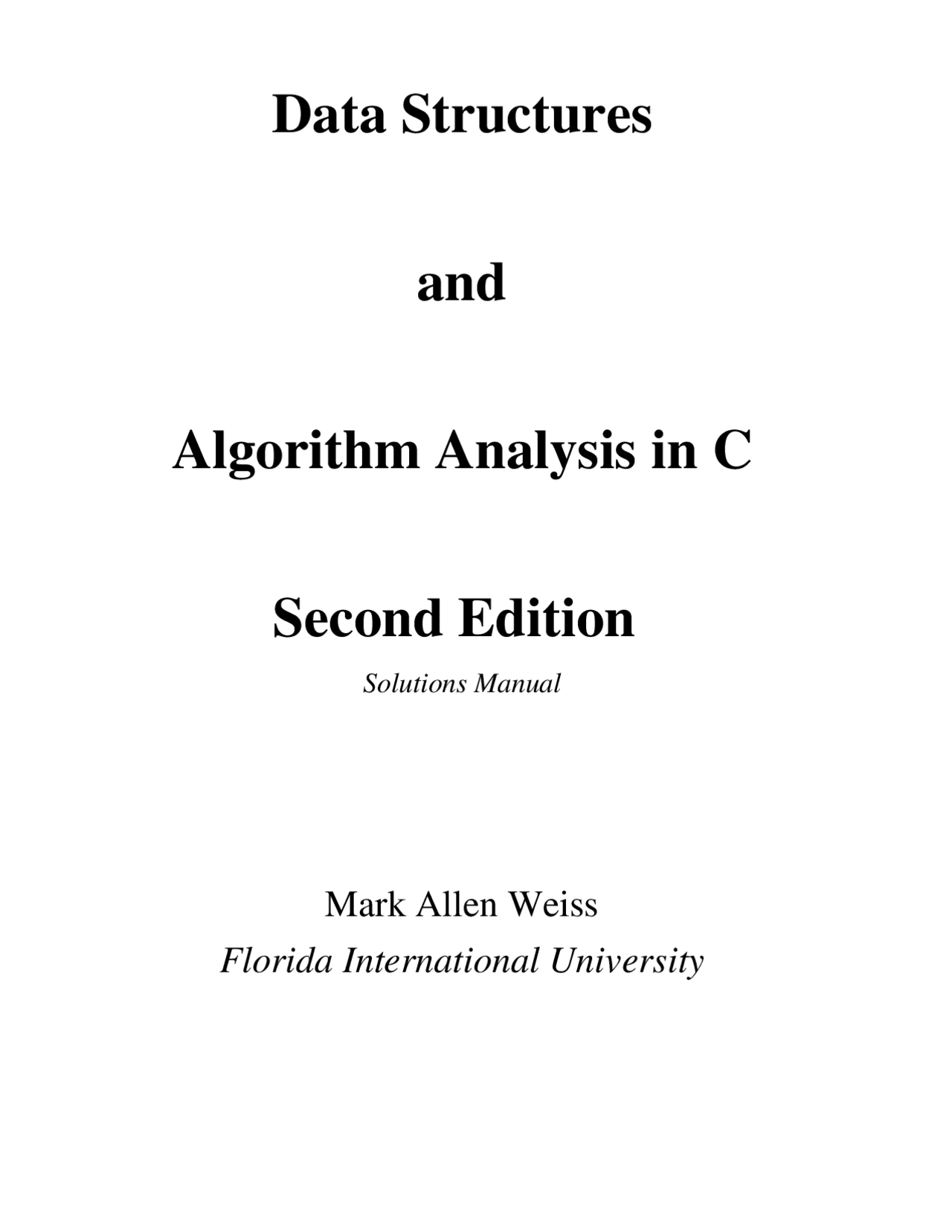 Data Structures And Algorithm Analysis In C Second Edition Solution