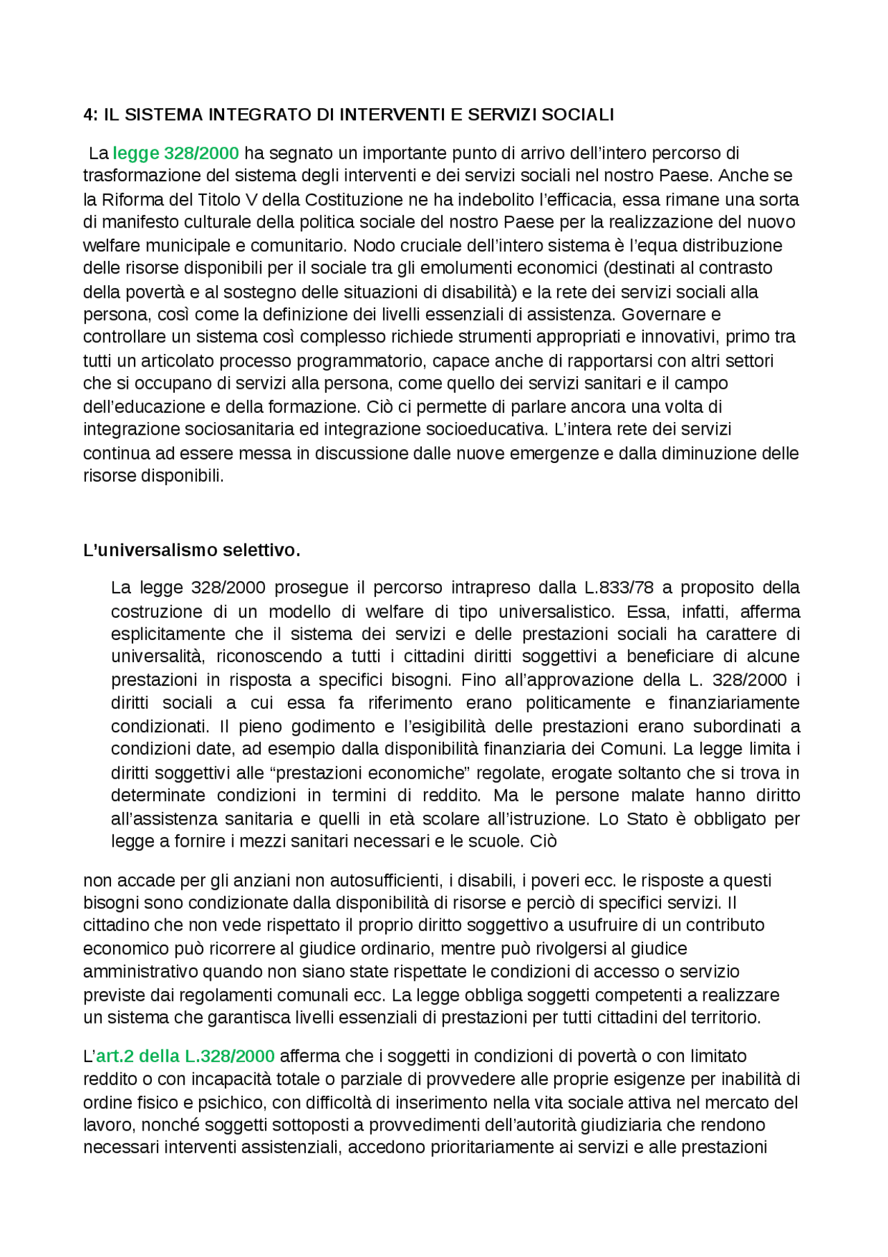 La Rete Dei Servizi Alla Persona Docsity