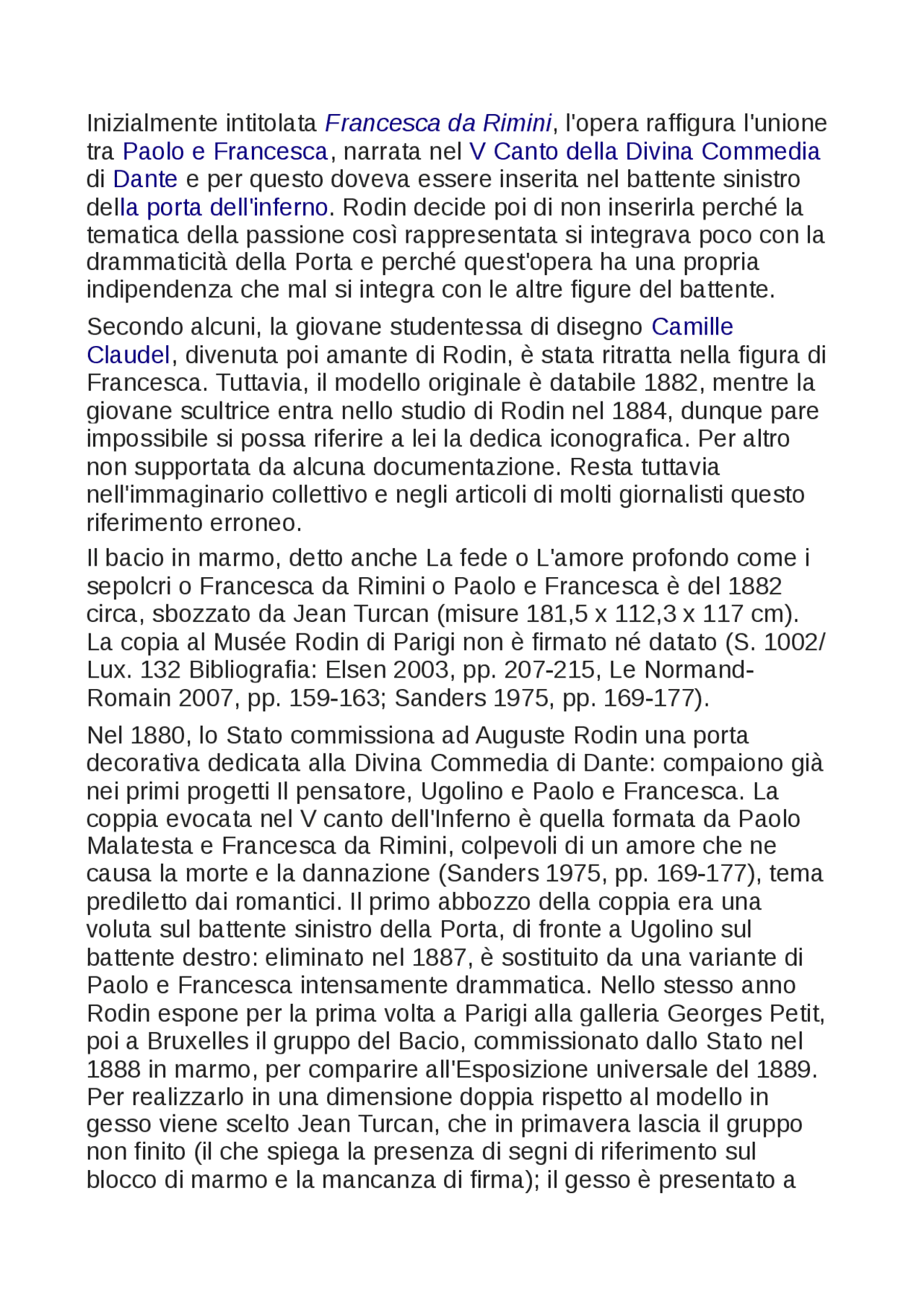 Il Bacio Rodin Auguste - Docsity