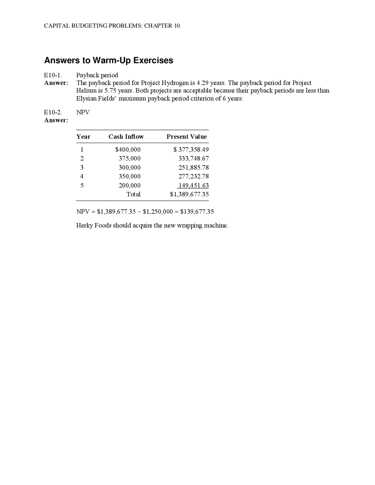 Fm Exercise Solution Docsity