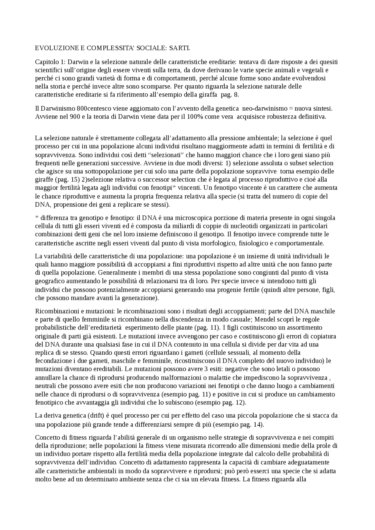 Evoluzione E Complessità Sociale Docsity
