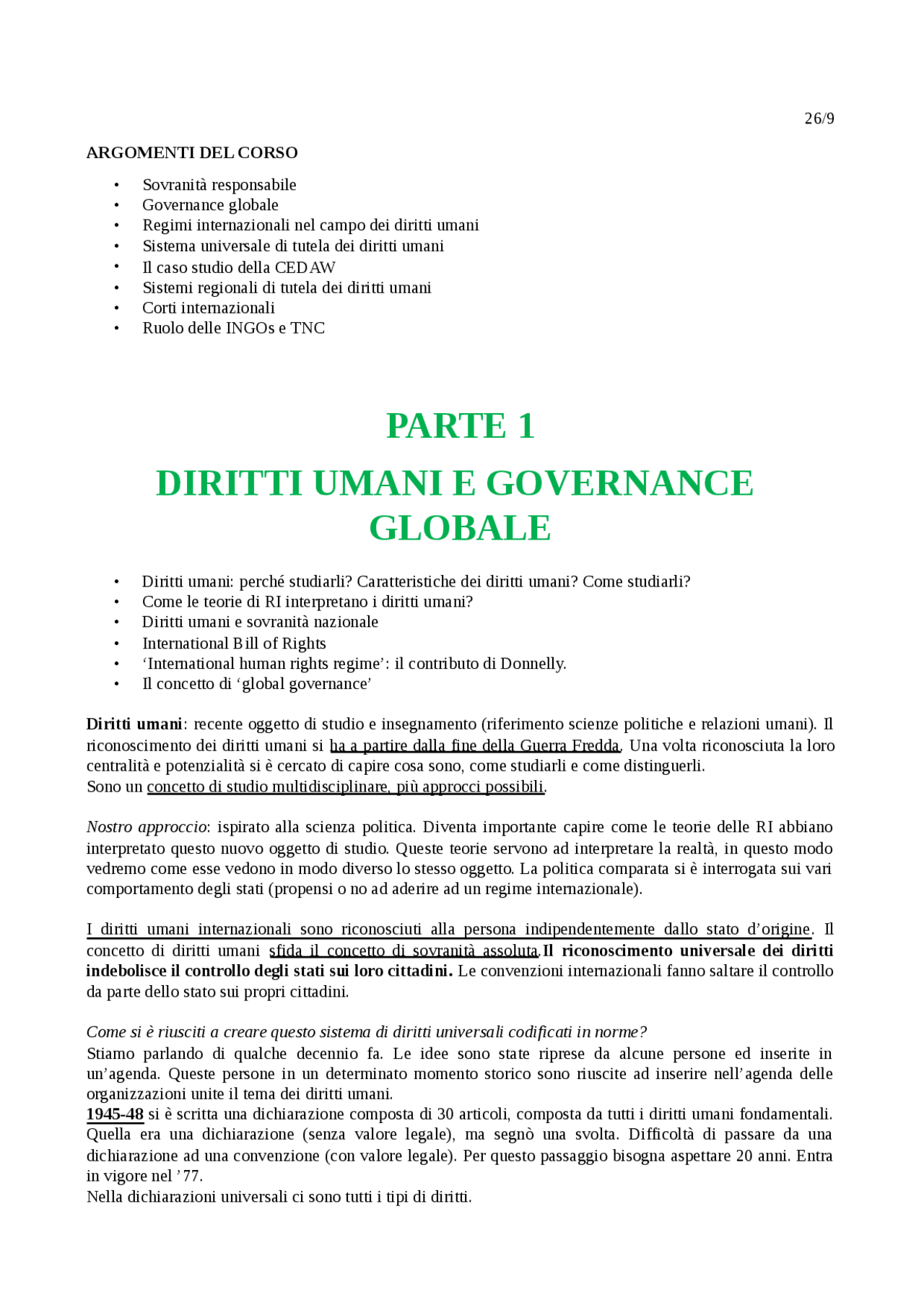 Appunti Di Diritti Umani Esame Donà Docsity
