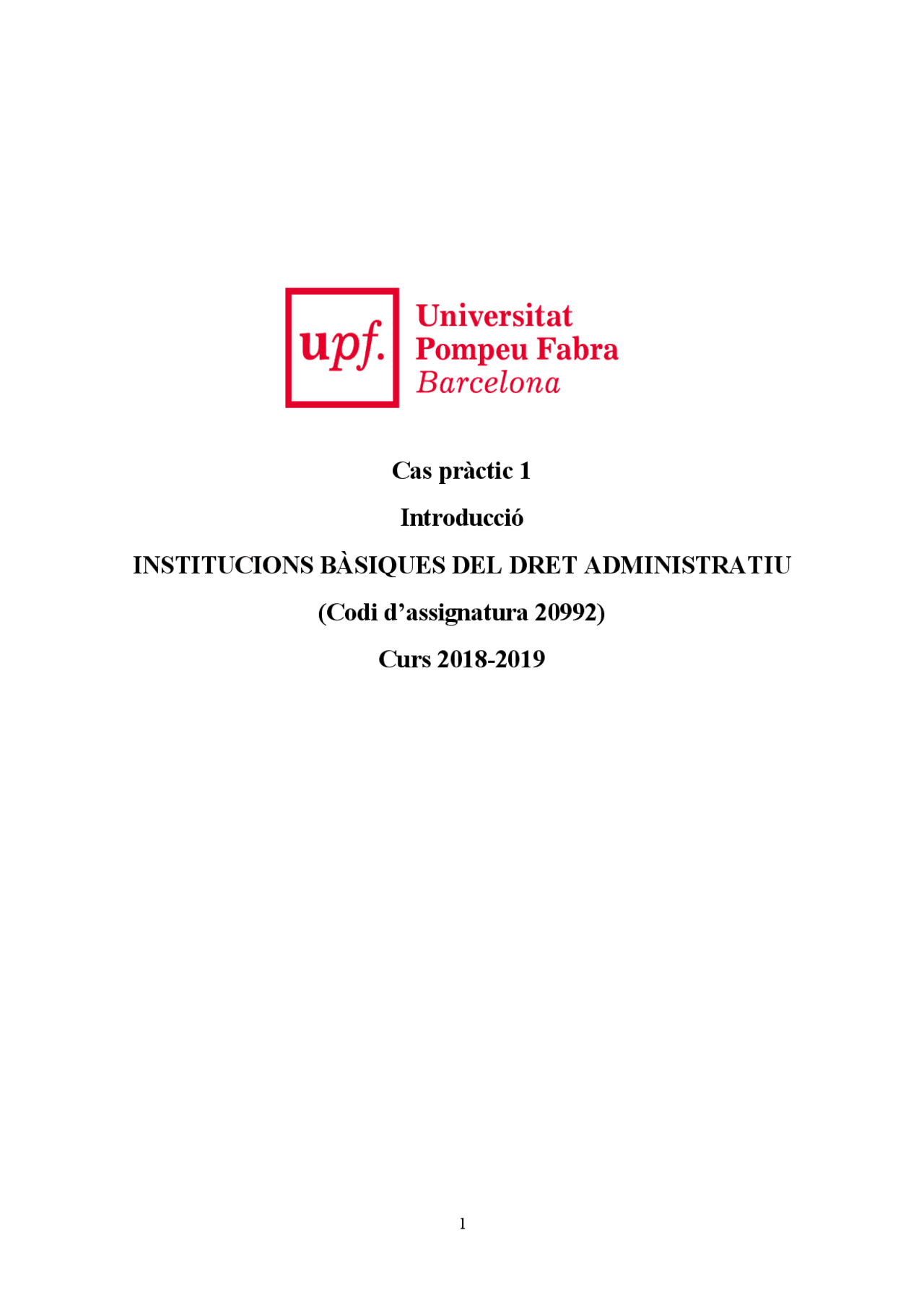 Seminari 1 Institucions Bàsiques Del Dret Administratiu Docsity