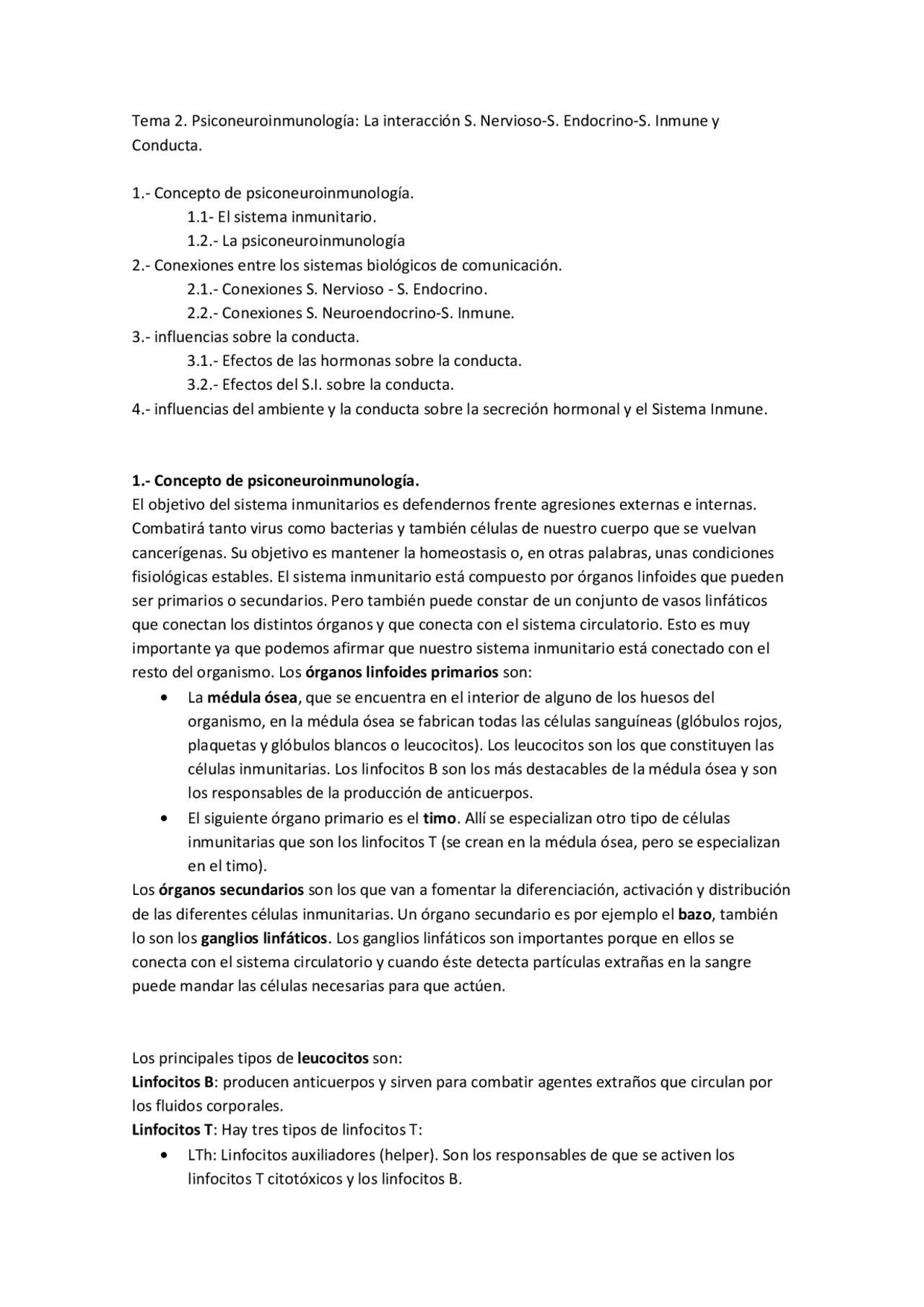 Tema 2 Psicoendocrinologia Docsity
