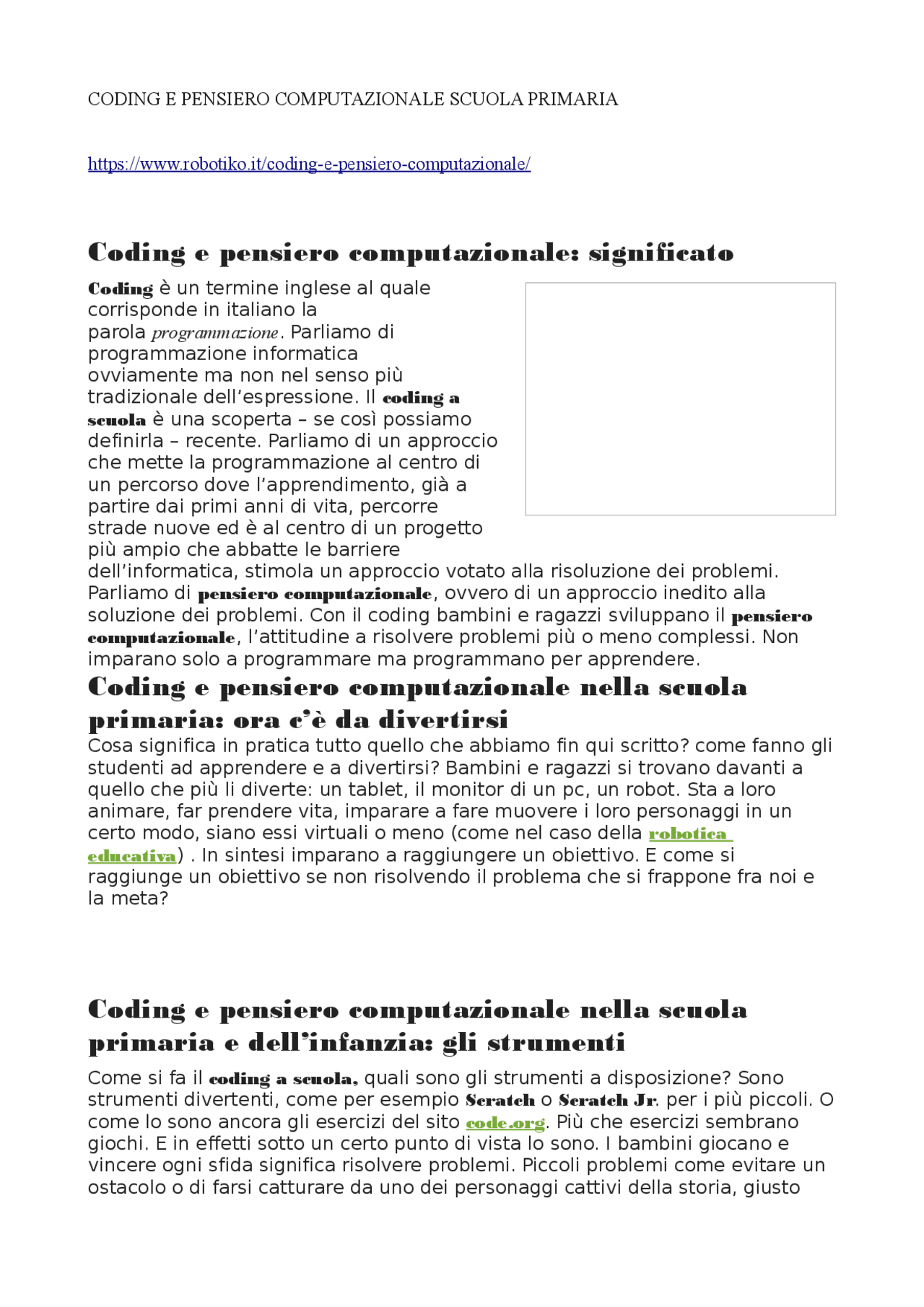 Coding Appunti Concorso Straordinario Docsity
