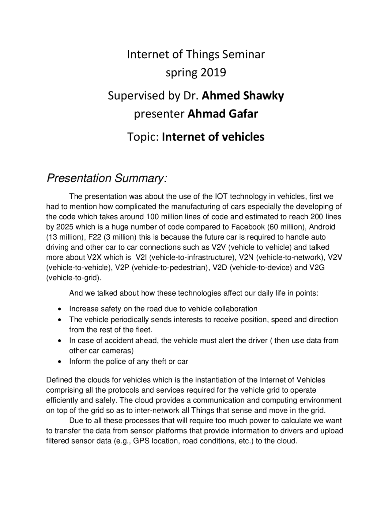 Report For Iot System Docsity