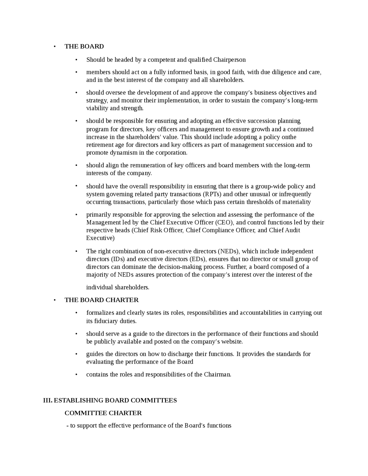 Corporate Governance Docsity