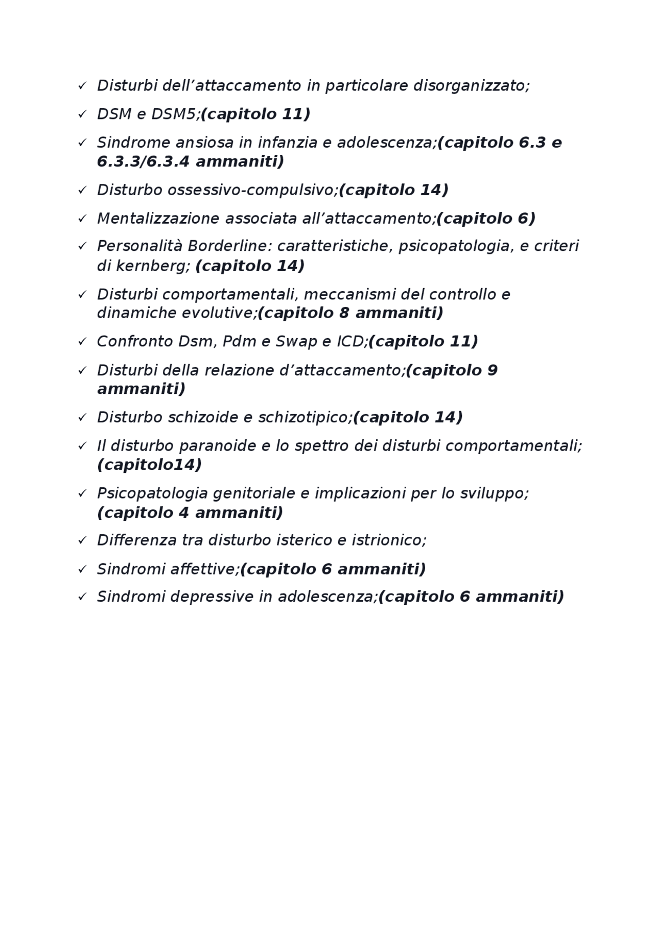 Domande Esame Psicopatologia Generale E Dello Sviluppo Docsity