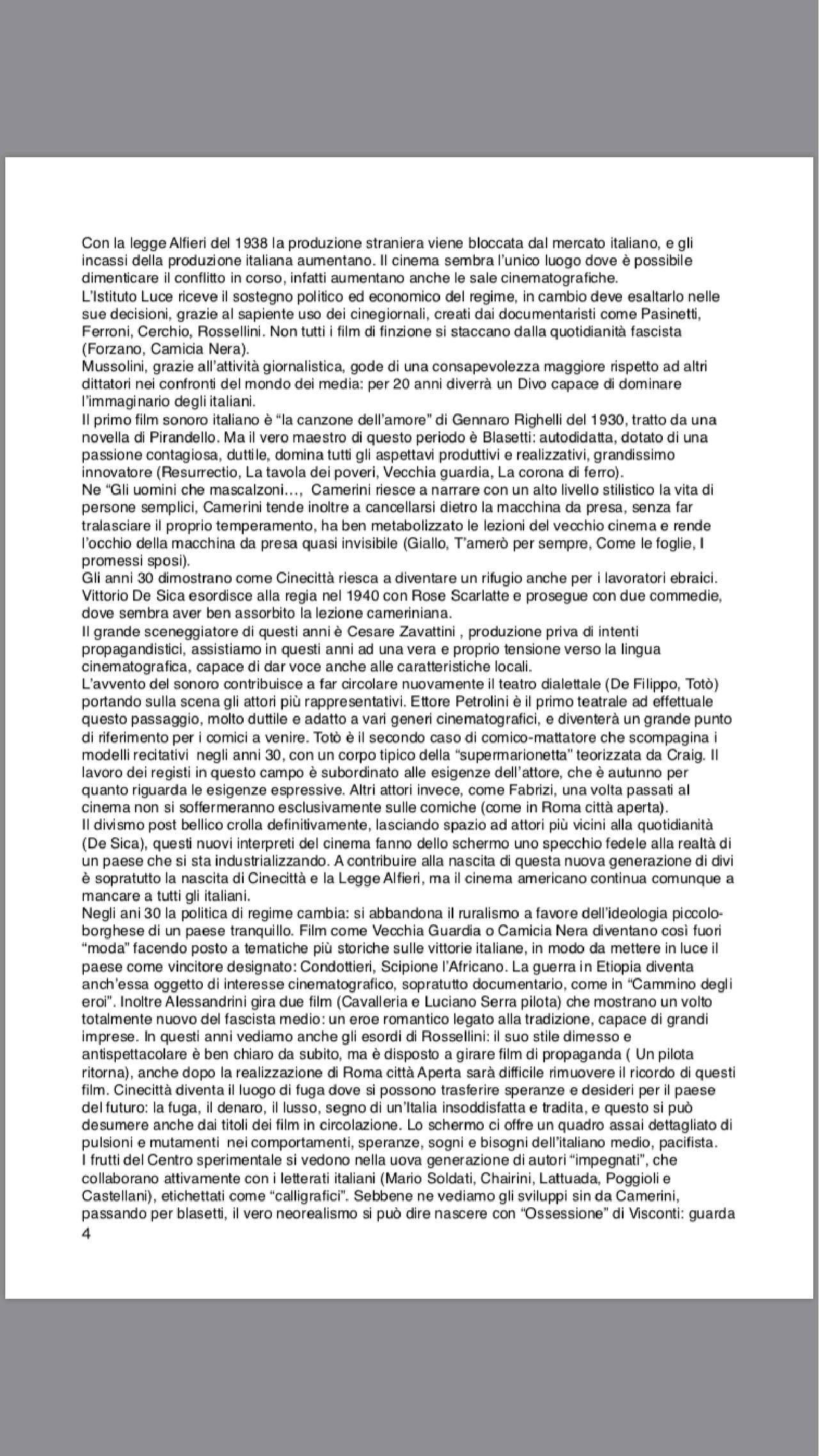 Cinema italiano prof parigi - Docsity