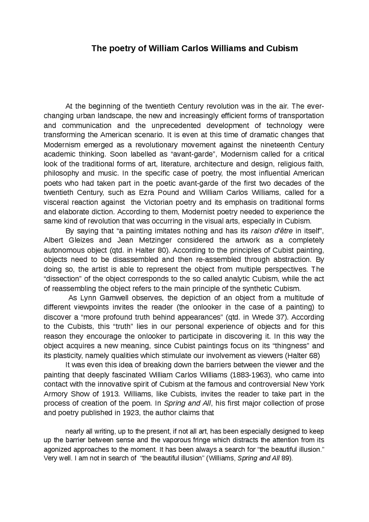 William Carlos Williams - Docsity