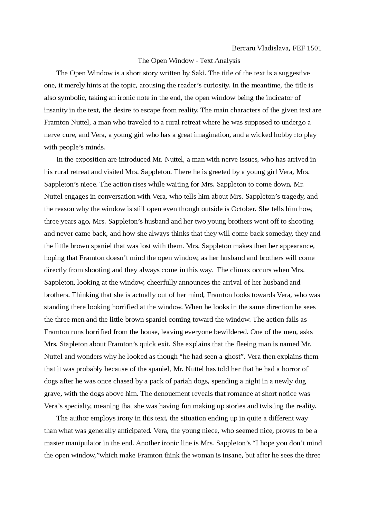 The Open Window открытое окно Docsity