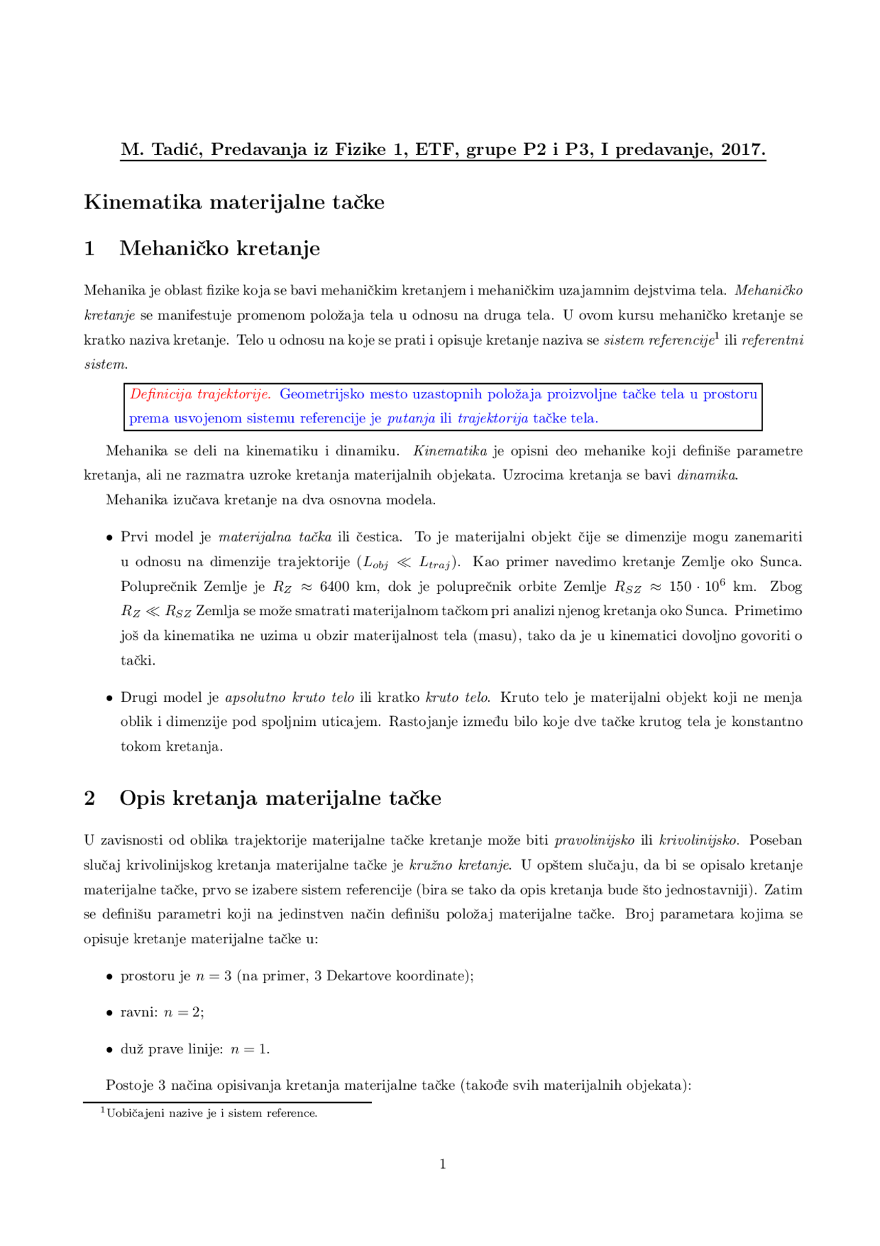 Skripta Iz Fizike 1 Za Elektrotehnicki Fakultet Summaries Physics