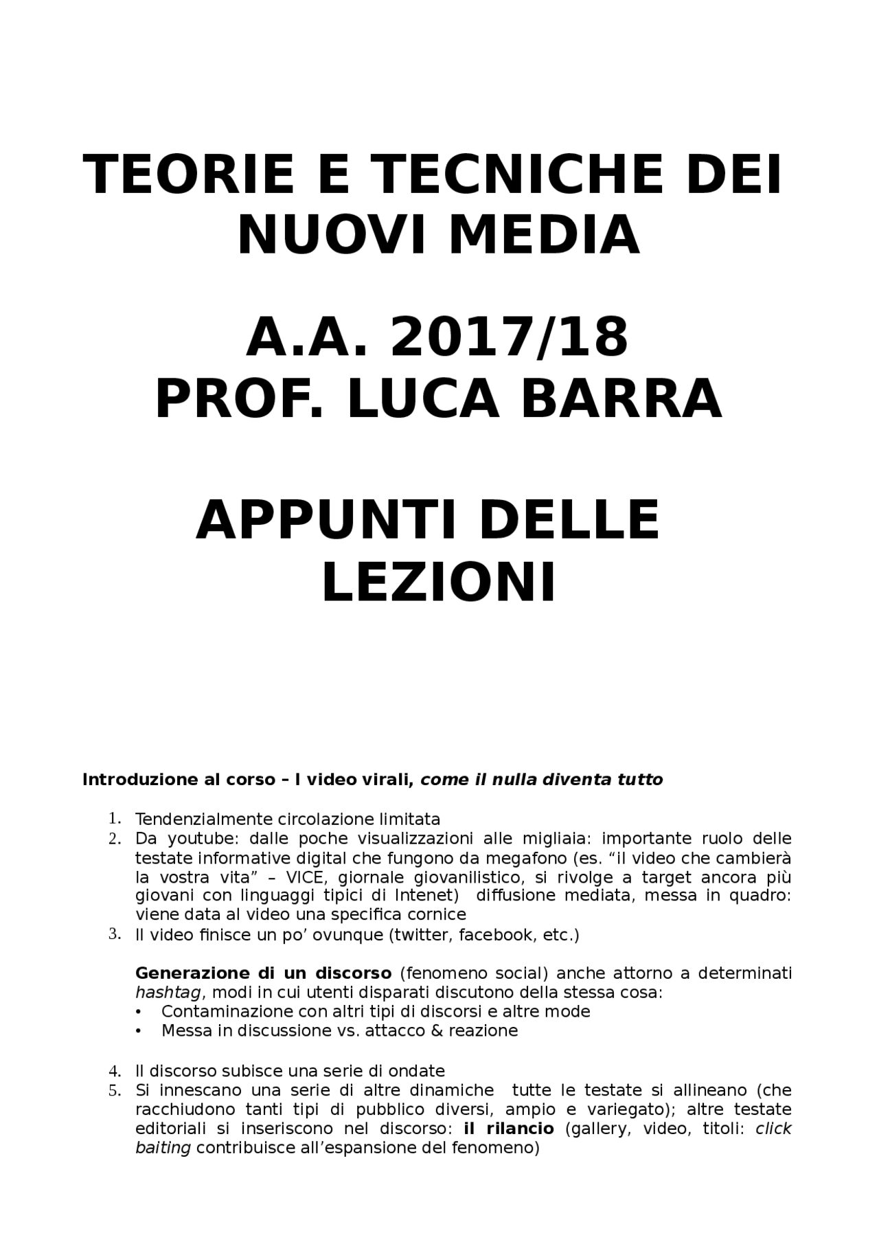 Teorie E Tecniche Dei Nuovi Media Docsity