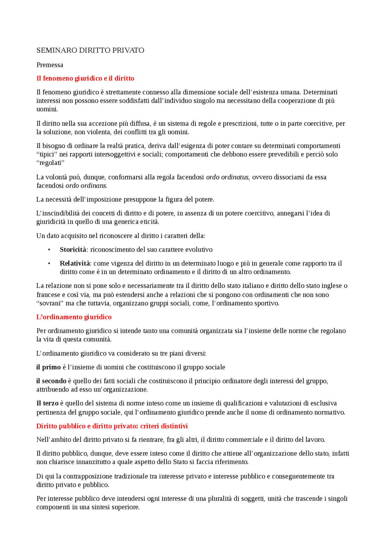 Riassunto istituzioni di diritto privato, Saverio ruperto - Docsity