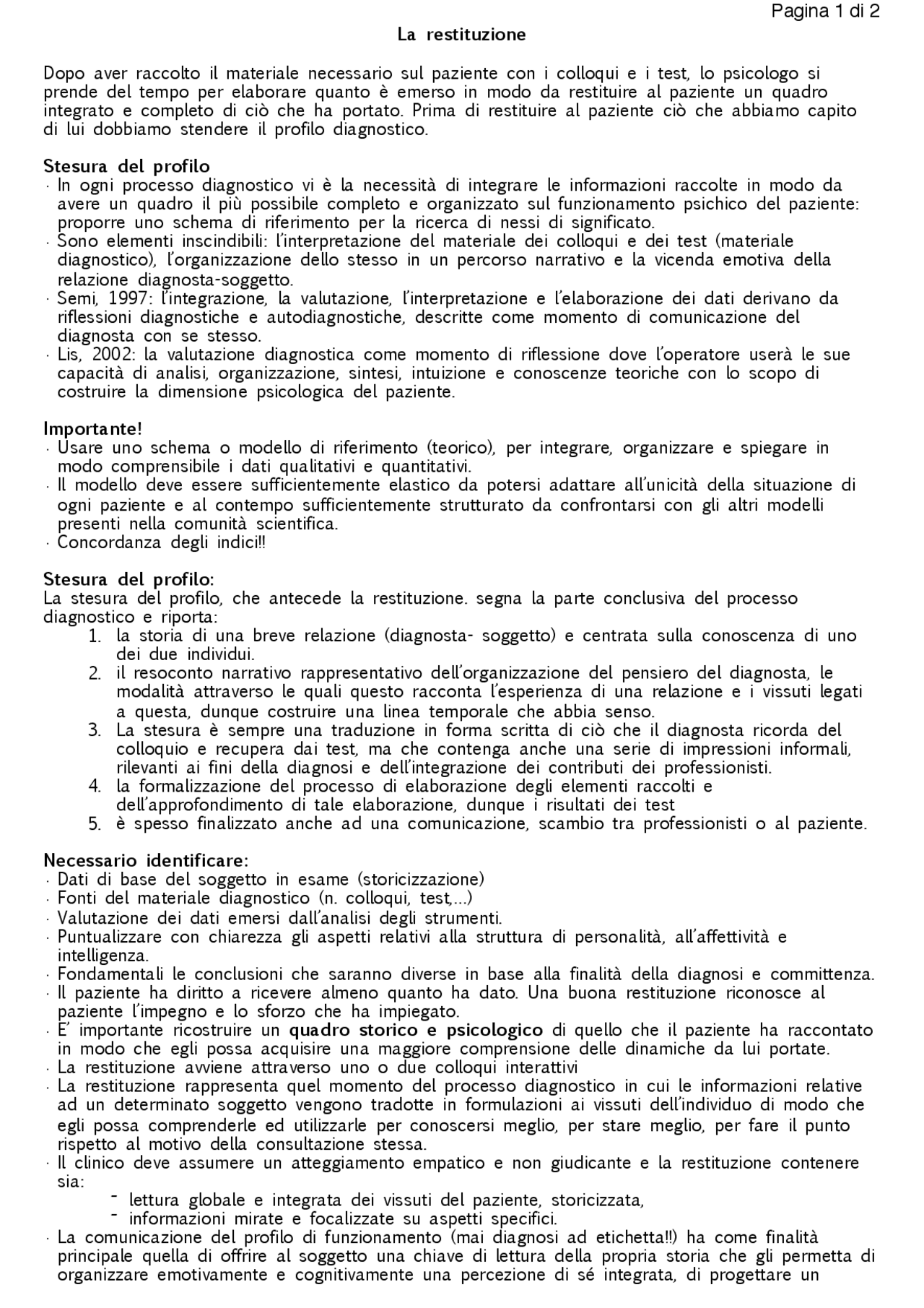 Assessment Psicodinamico Eta Evolitiva Docsity