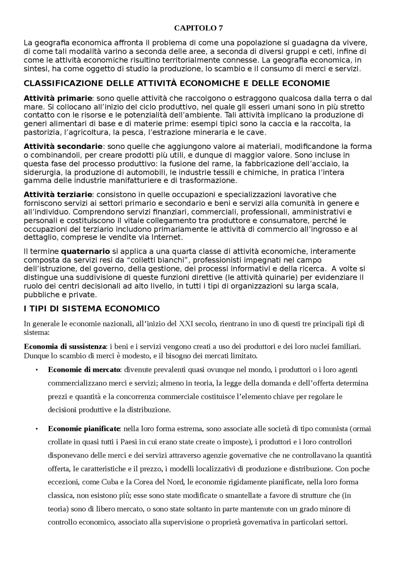 Riassunto Capitolo 7 Del Libro Compendio Di Geografia Umana Docsity