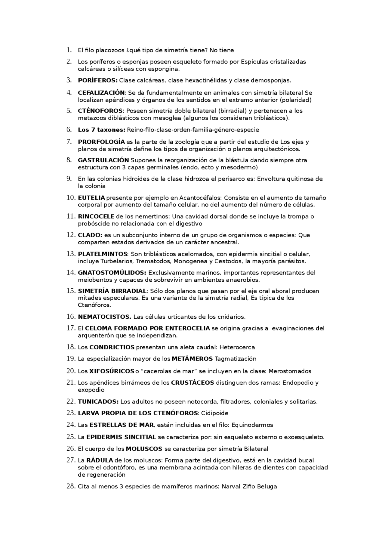 Ejercicios Biología Docsity