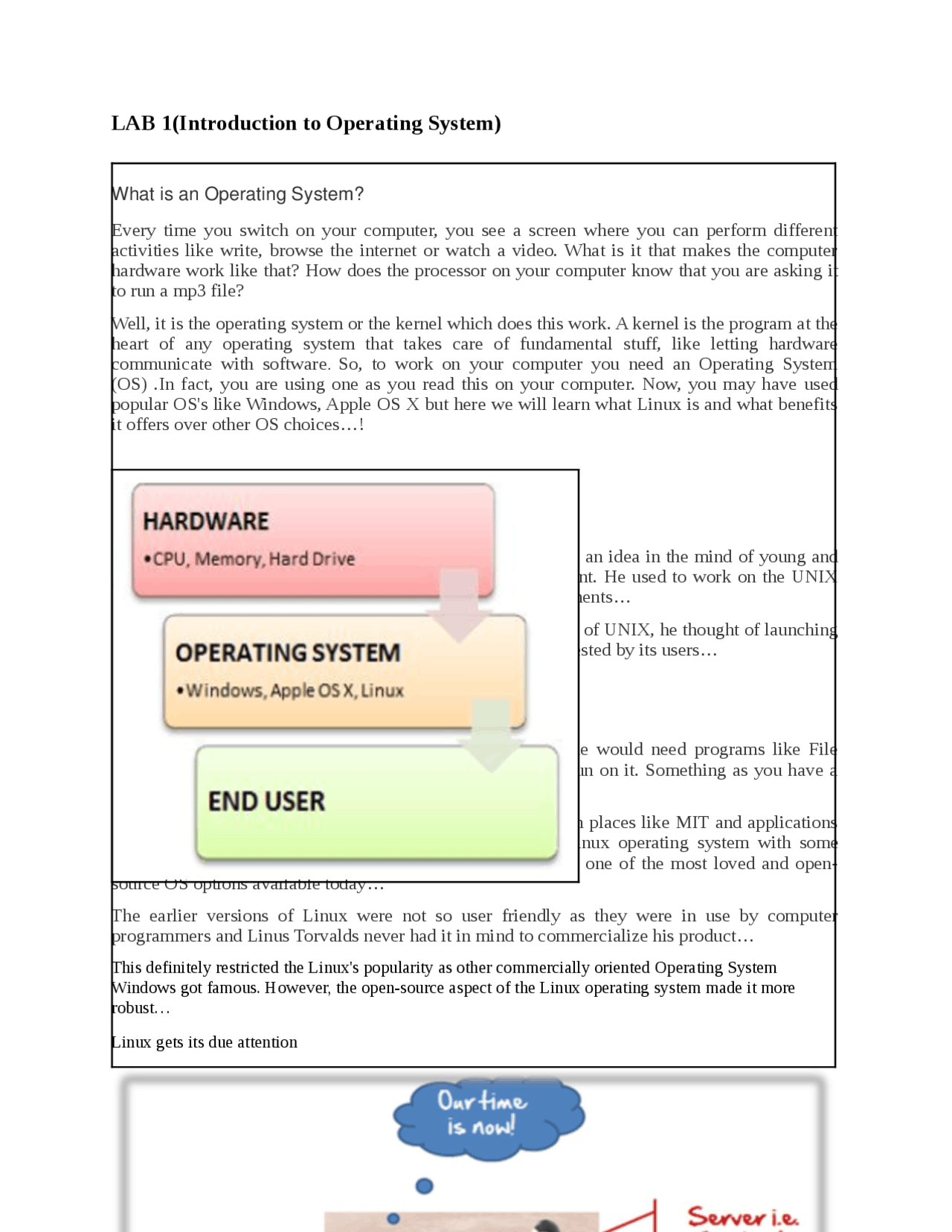 Operating Systems lab for beigners - Docsity