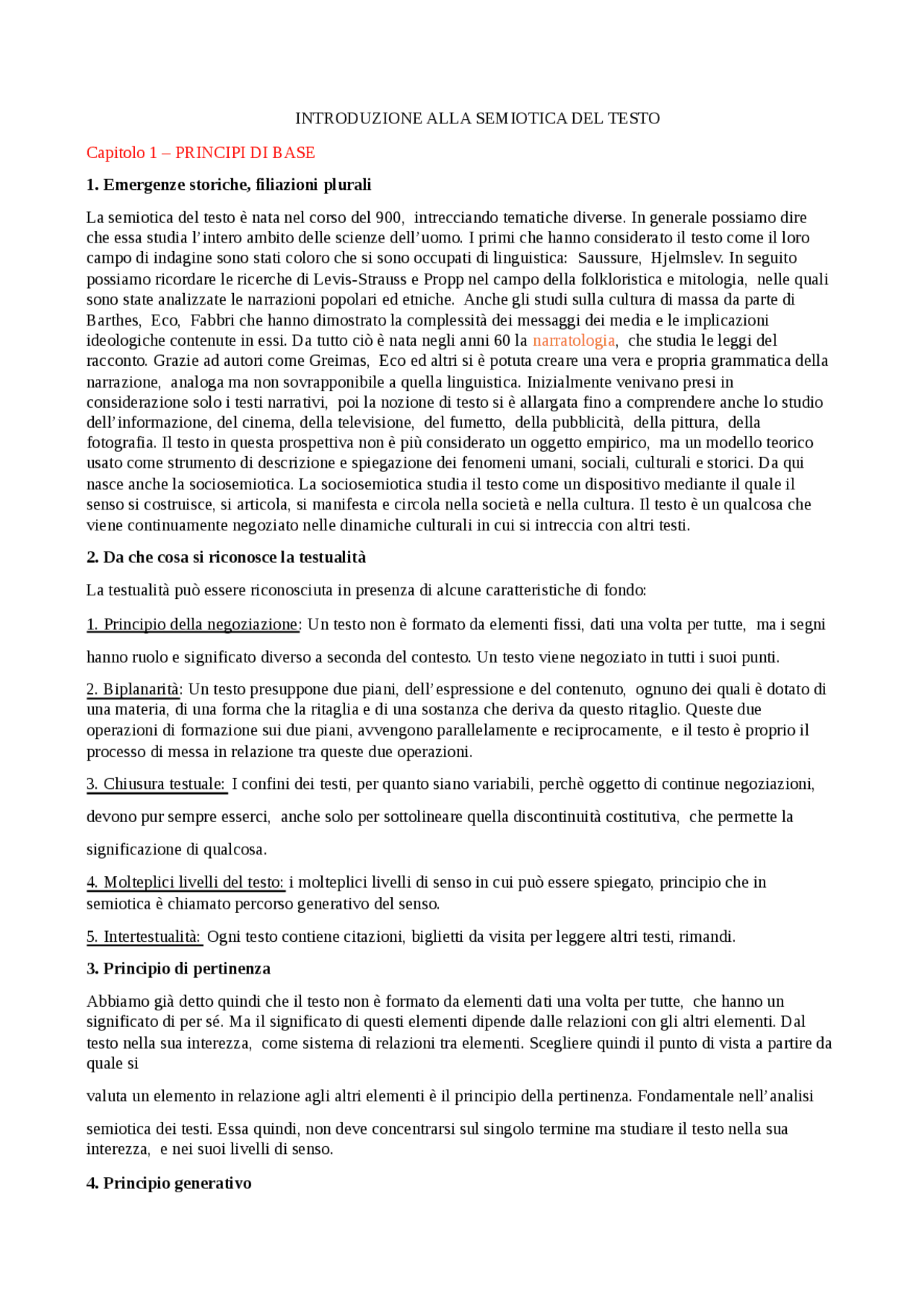 Introduzione Alla Semiotica Del Testo Docsity