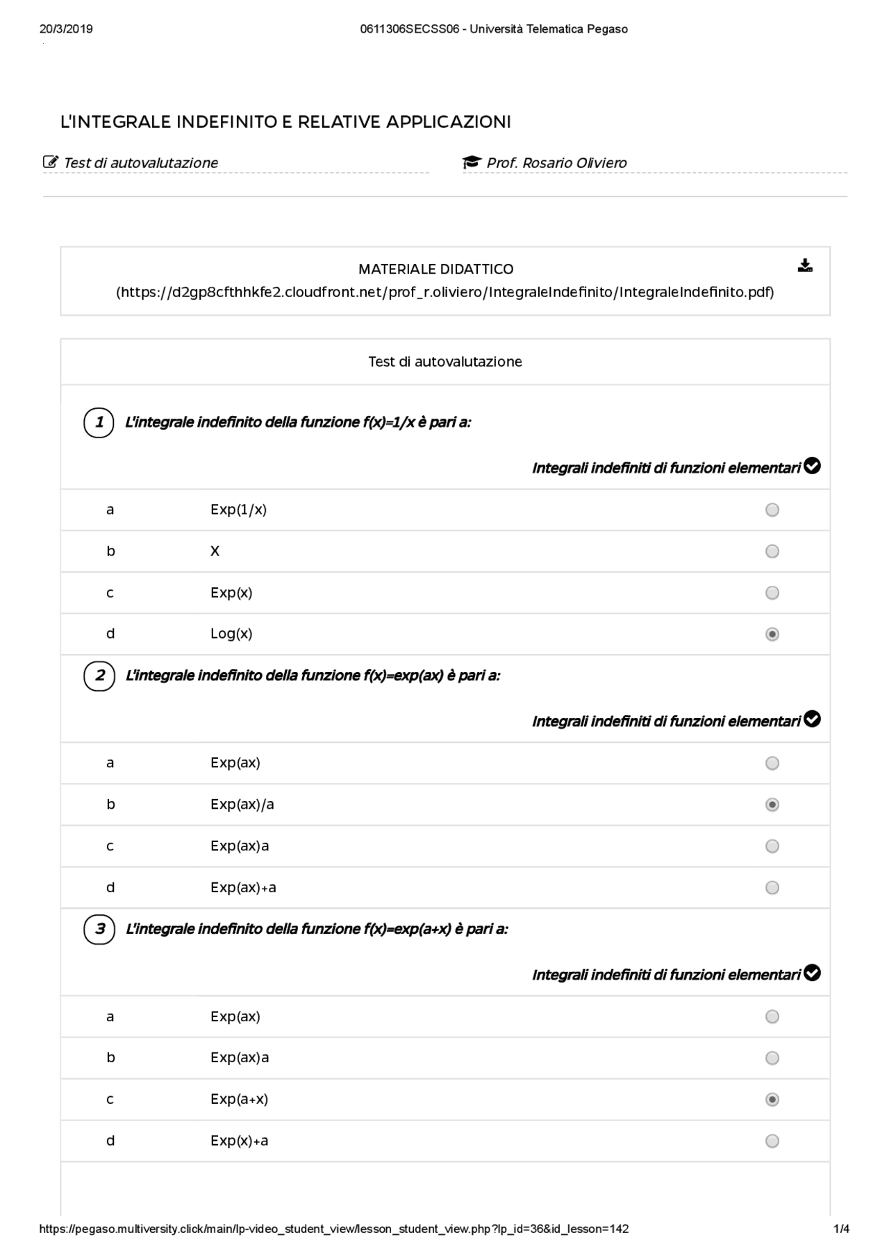 Test 27 Matematica Finanziaria Docsity