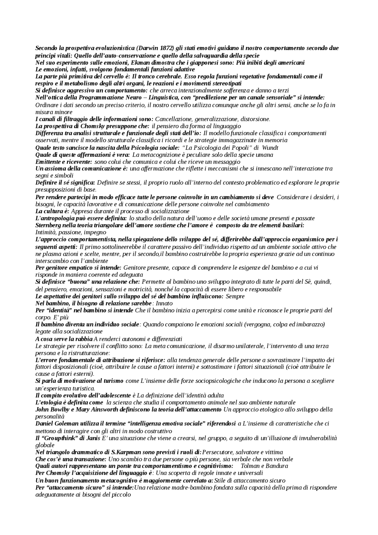 Psicologia Sociale Pegaso Prove Desame Di Psicologia Sociale Docsity