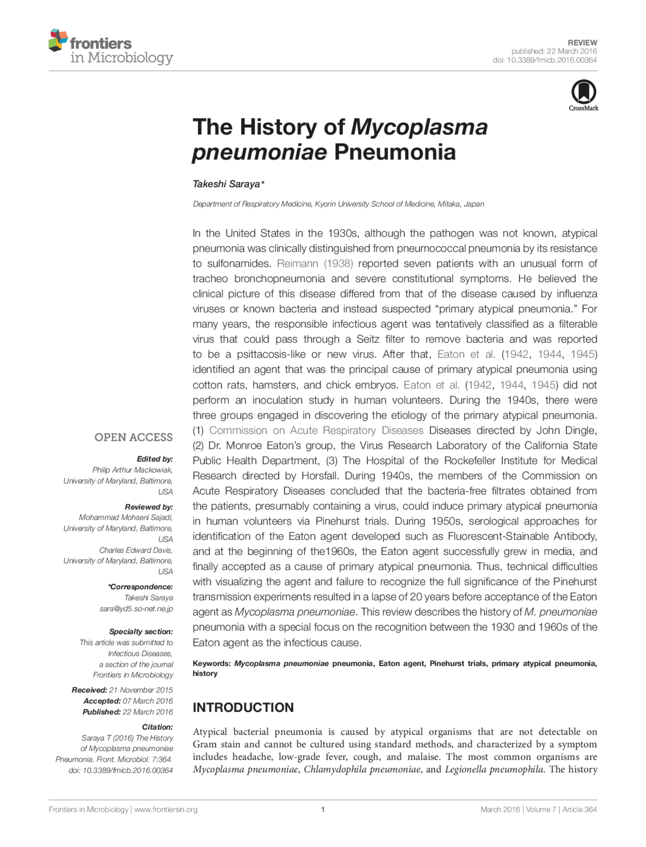 Mycoplasma Pneumoniae Docsity