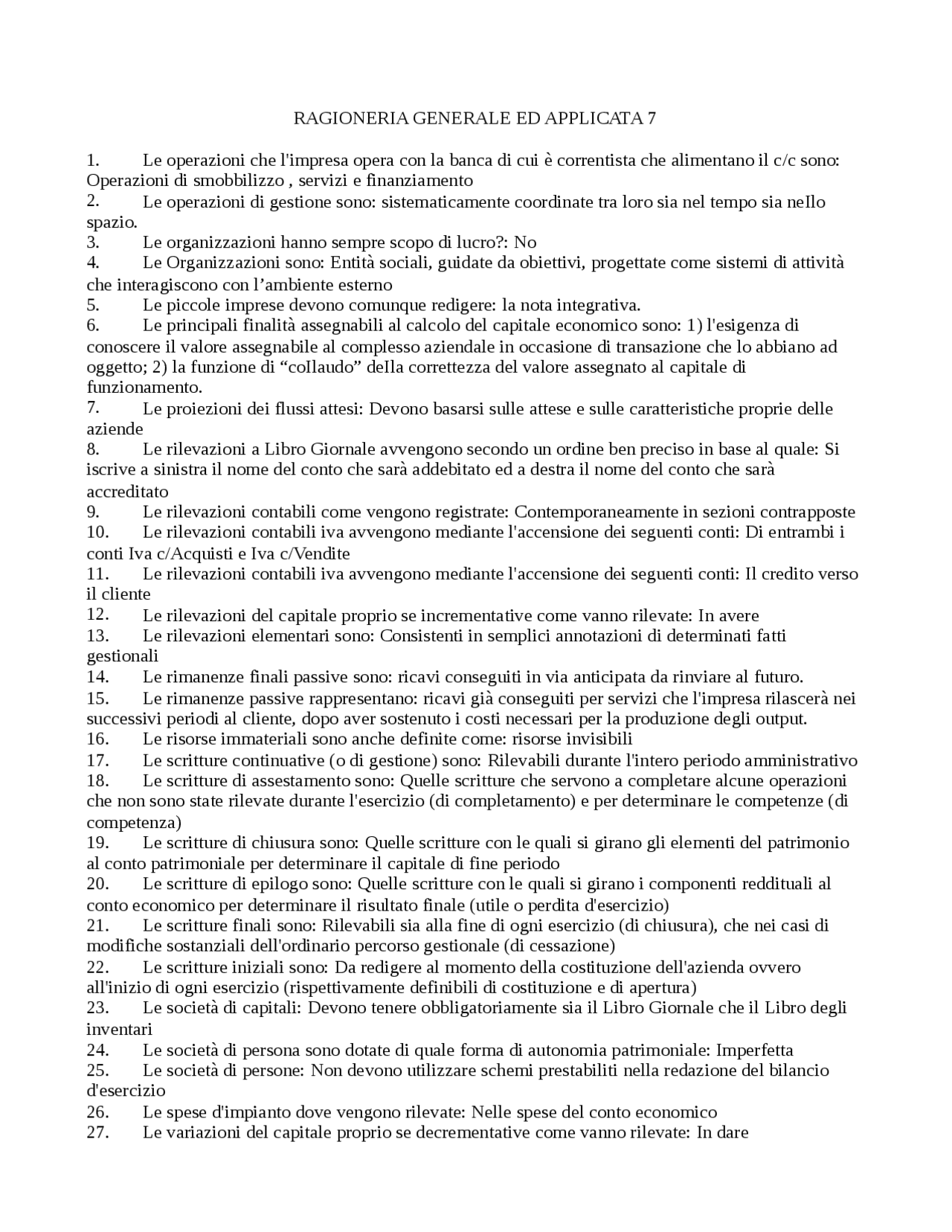 Ragioneria Generale E Applicata Docsity