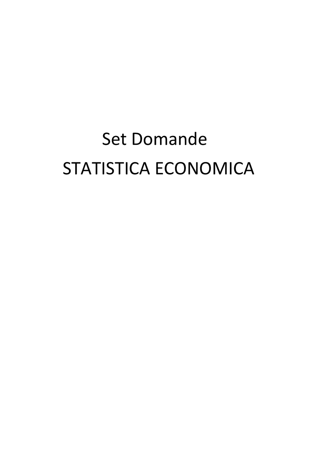 Statistica Economica Ecampus Prove Desame Di Statistica Economica