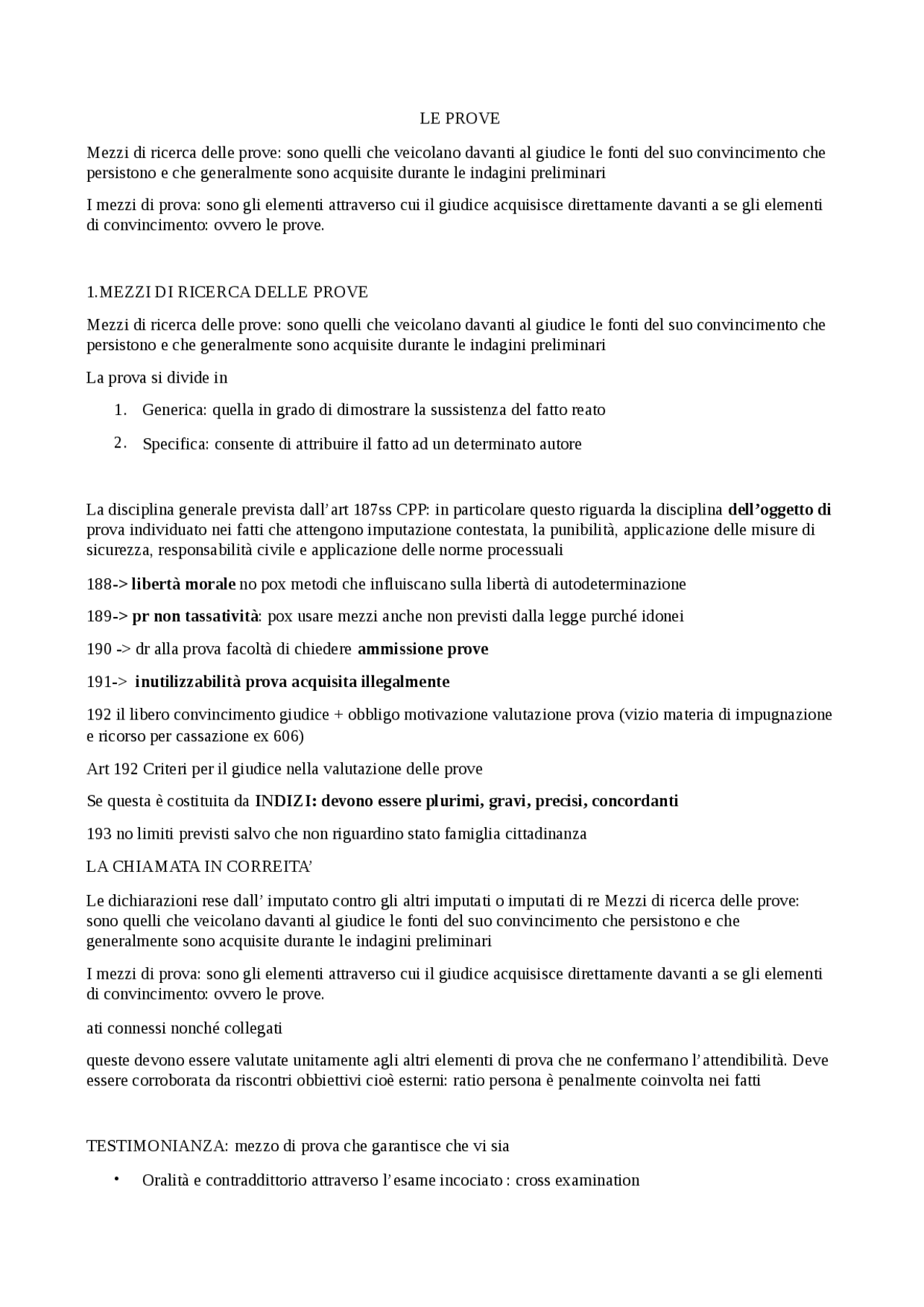 Le Prove Dal Compendio Docsity