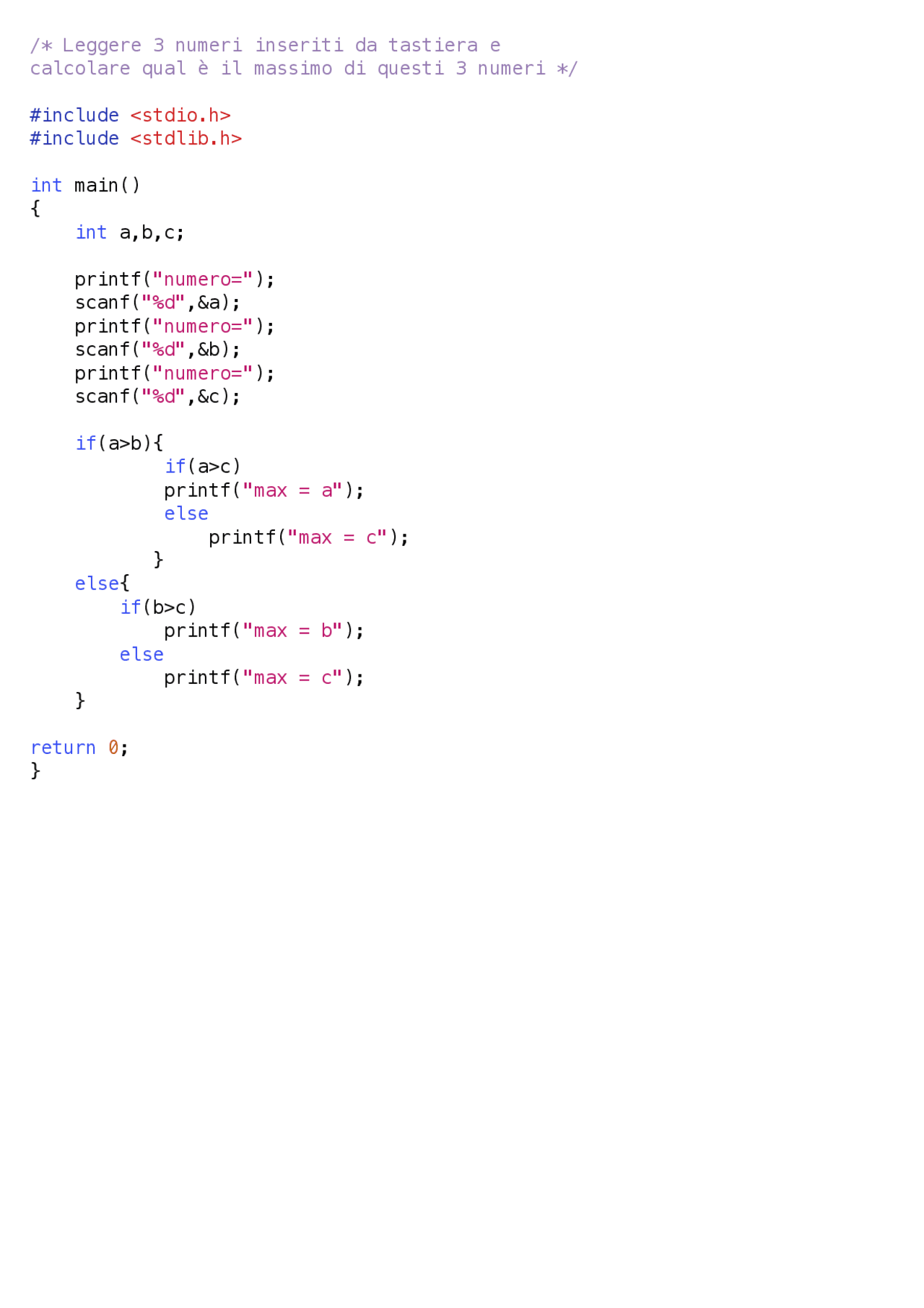 Esempi sul codice C per esame INFORMATICA | Esercizi di Elementi di ...