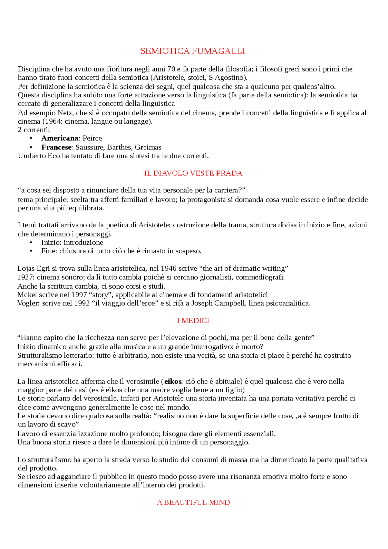 Semiotica Applicata Fumagalli Appunti Di Semiotica Docsity