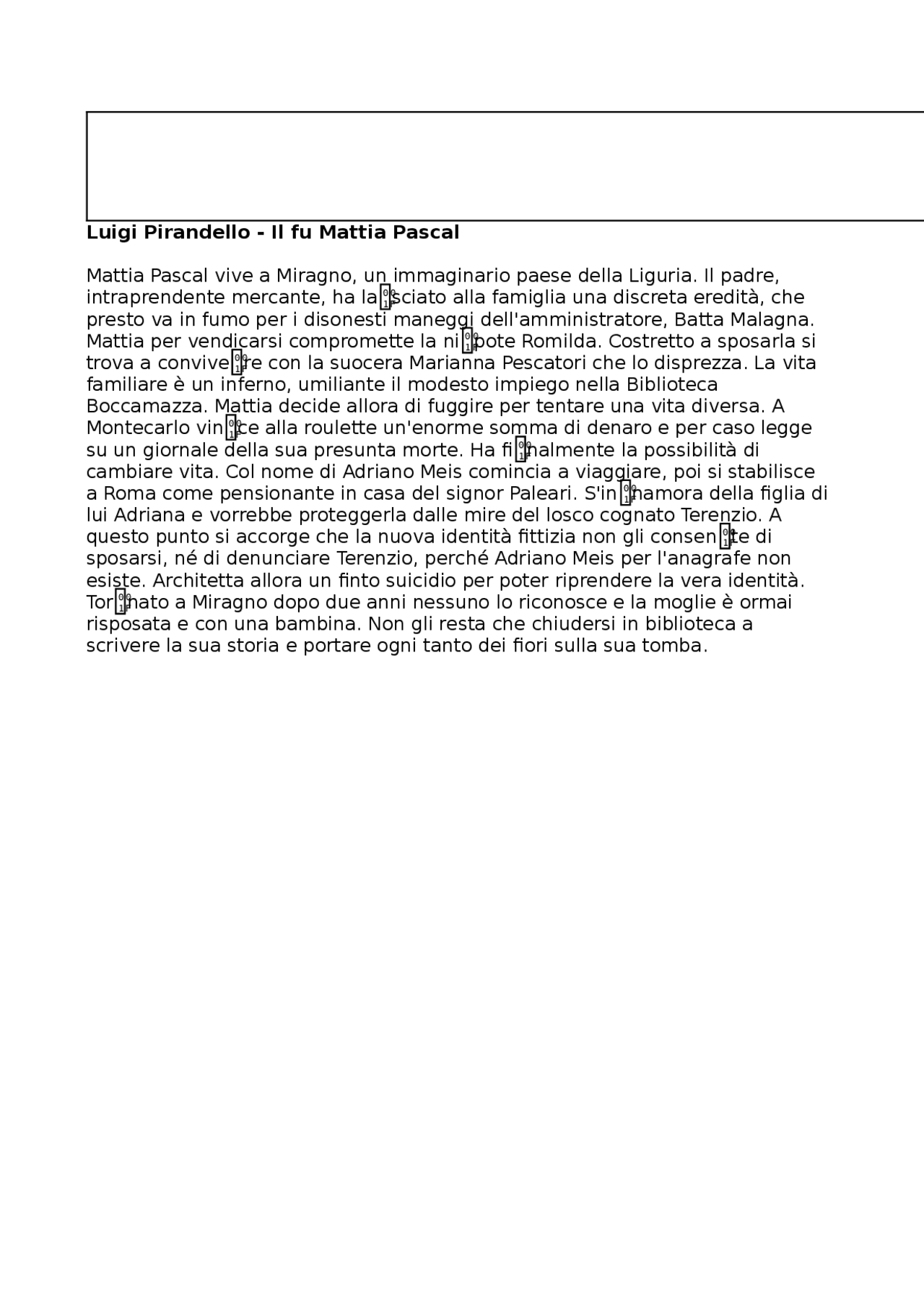 Il Fu Mattia Pascal Sintesi Completa Docsity