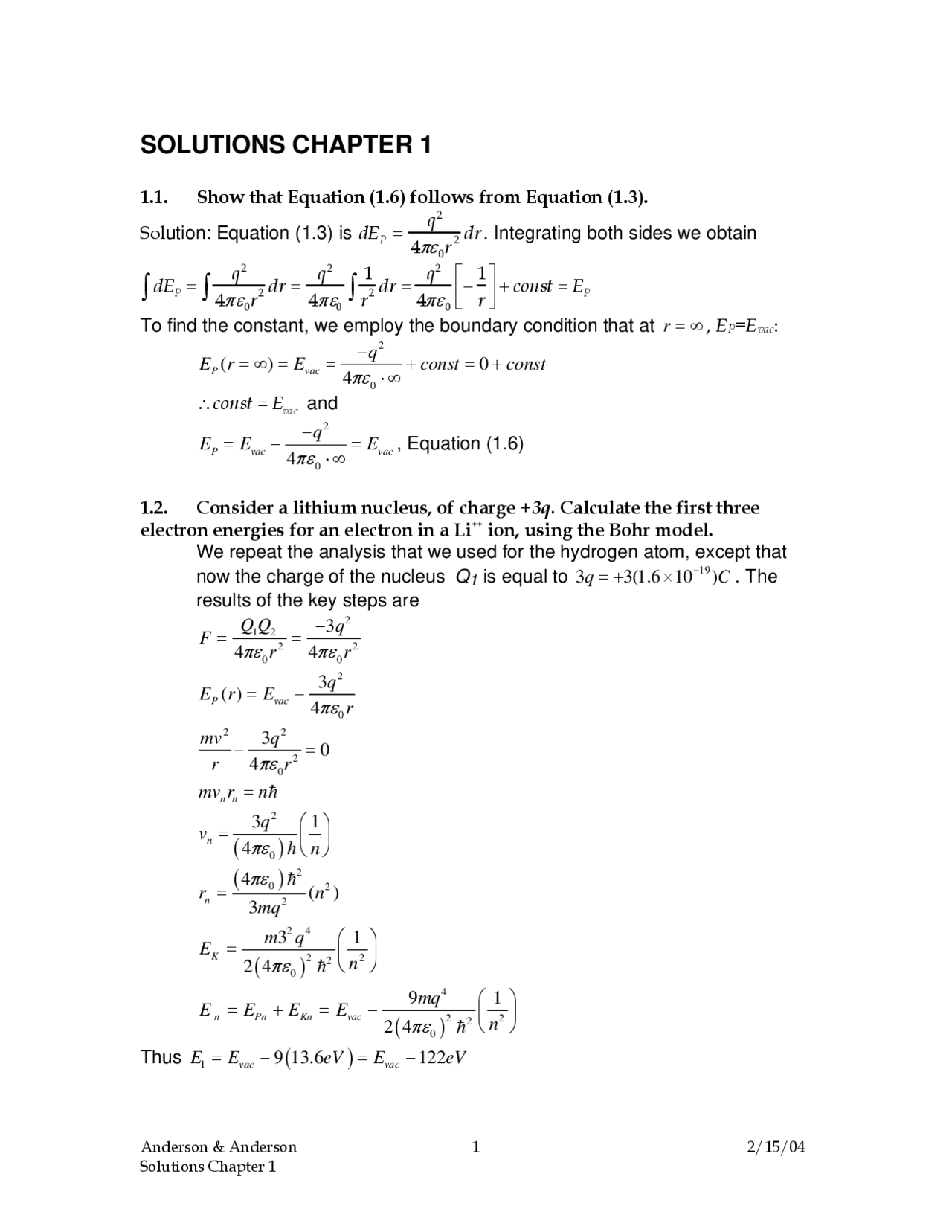 Solid state 7th chapter 1 - Docsity