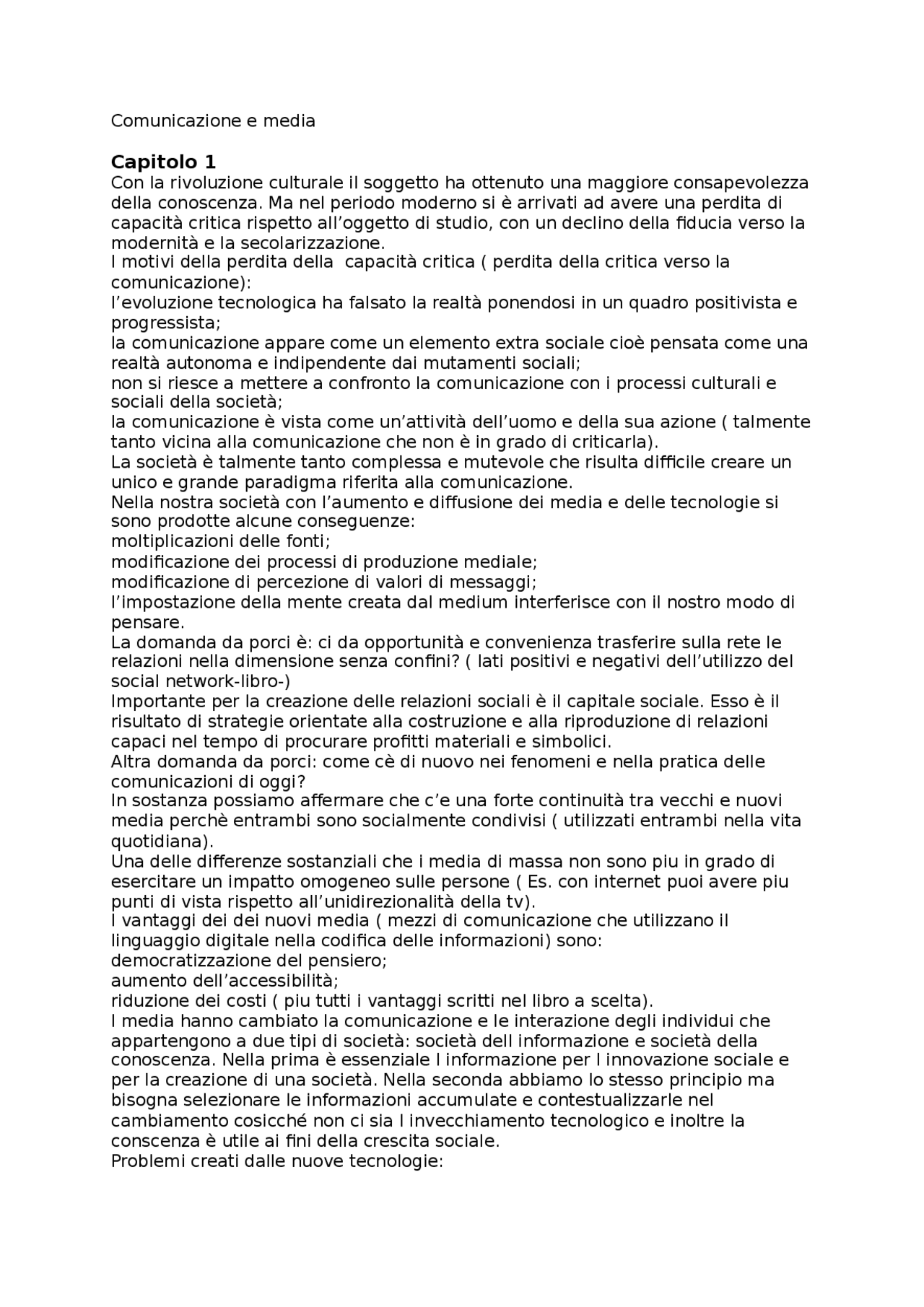 Comunicazione E Media Docsity