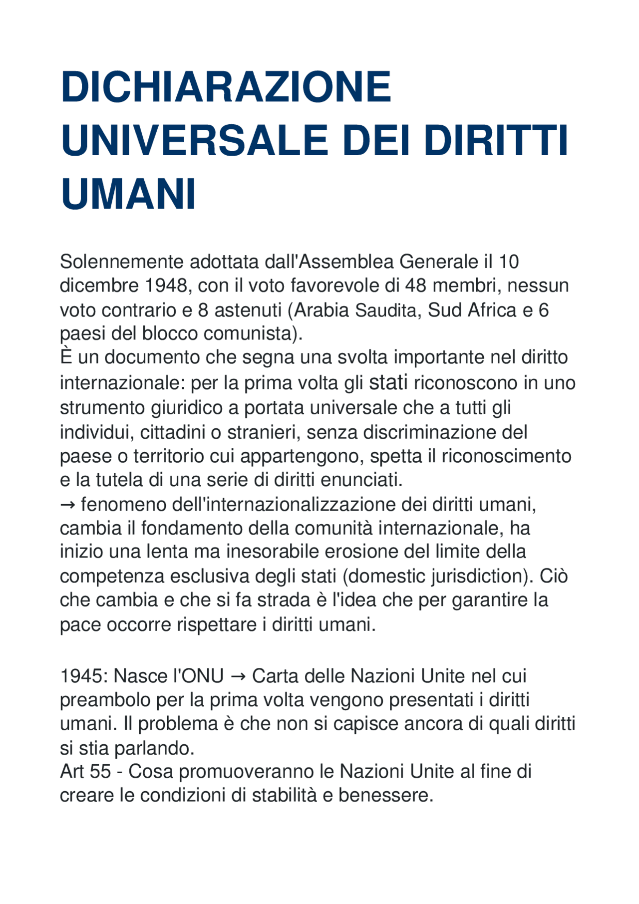 Tutela Dei Diritti Umani Appunti Di Diritti Umani Docsity