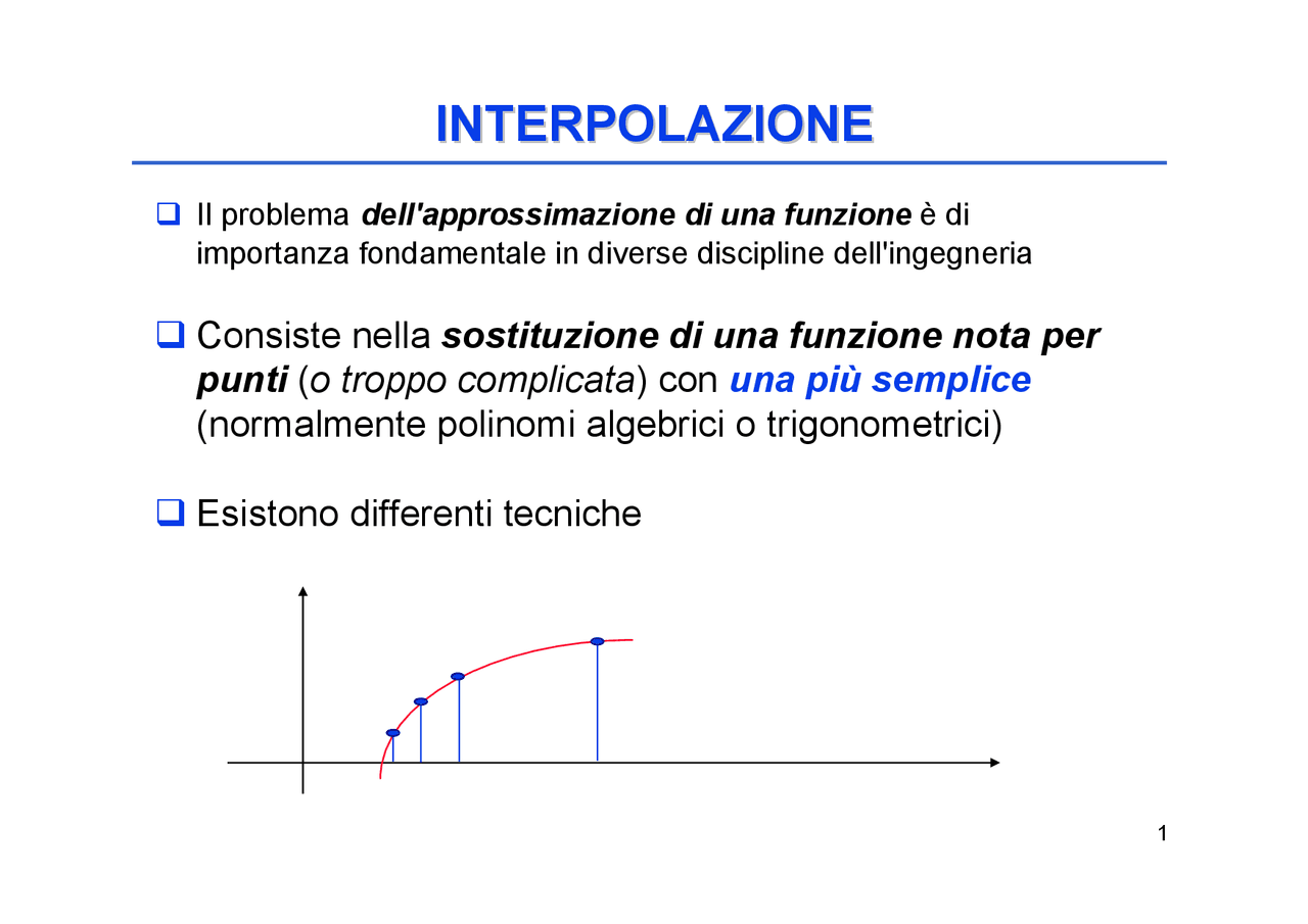 Calcolo Numerico Inter Docsity