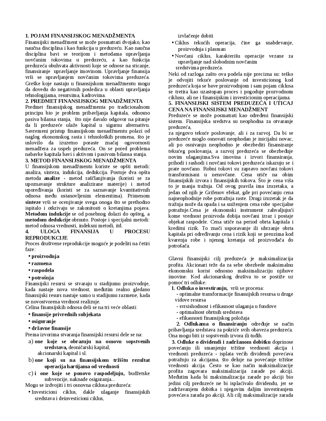 Skripta Fin Menadzment Megatrend Ispiti Predlog Finansijski
