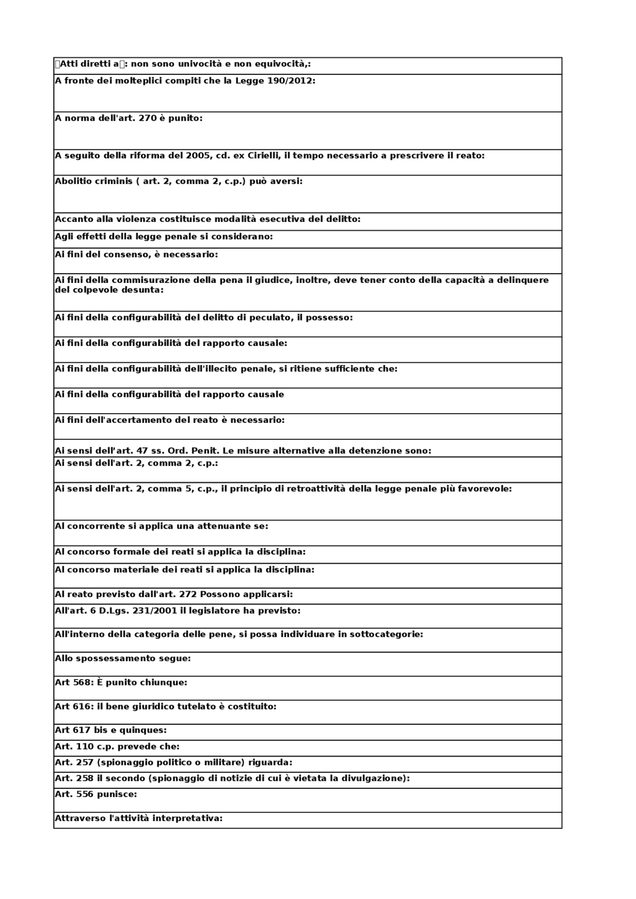 Domande Con Relative Risposte Docsity