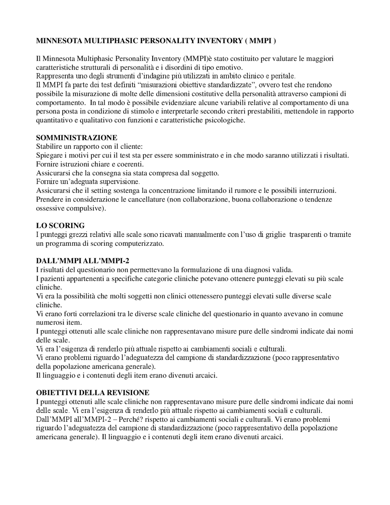 Psicodiagnosi E Test Docsity