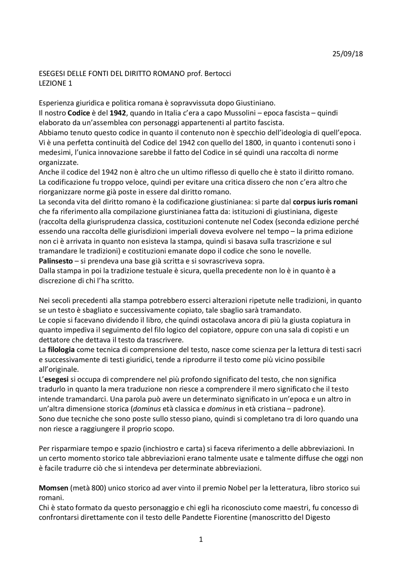 Esegesi Delle Fonti Di Diritto Romano Docsity